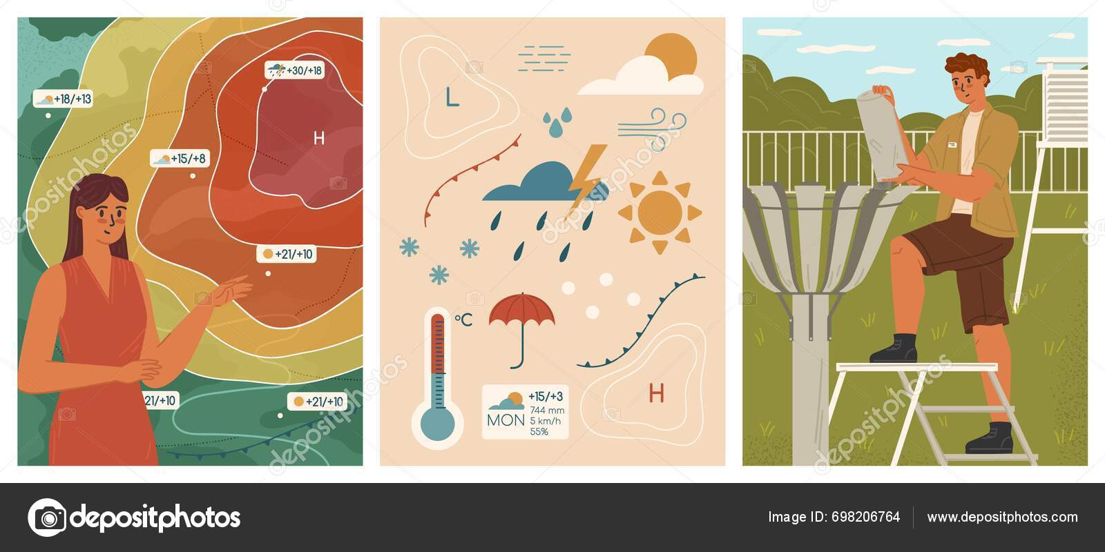 Weather Forecaster Meteorologist Work Scene Atmosphere Study Met ...