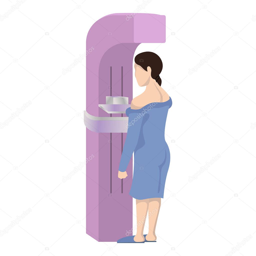 Mamografía. Una sección de diagnóstico médico y examen de la glándula ...