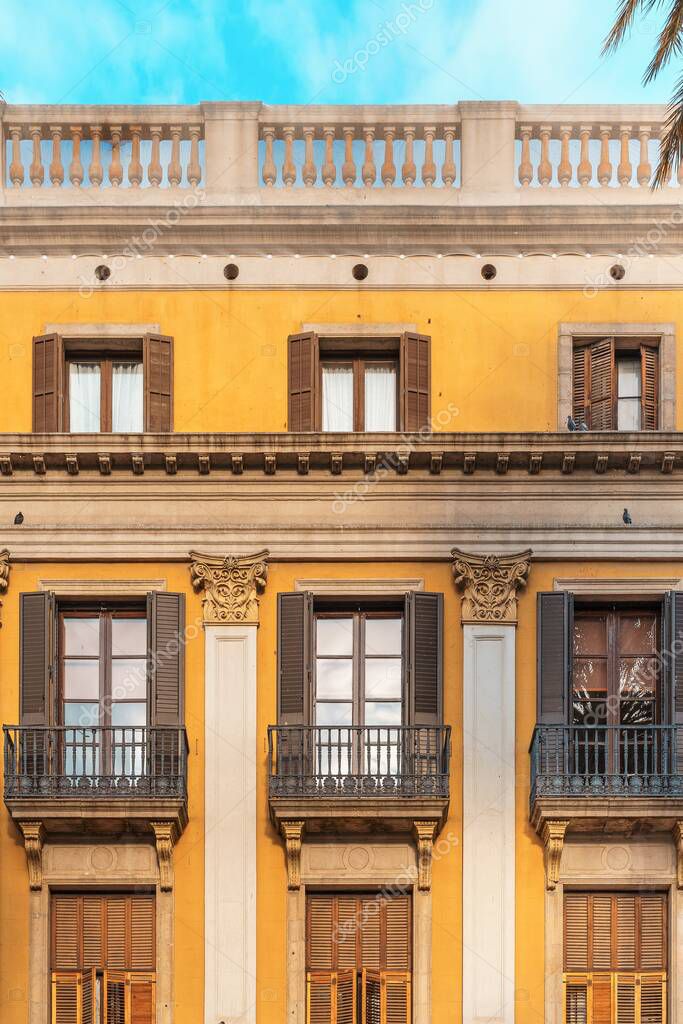 Barcelona, Spain-December 7, 2022. plaza Real, plaa Reial. It is a ...