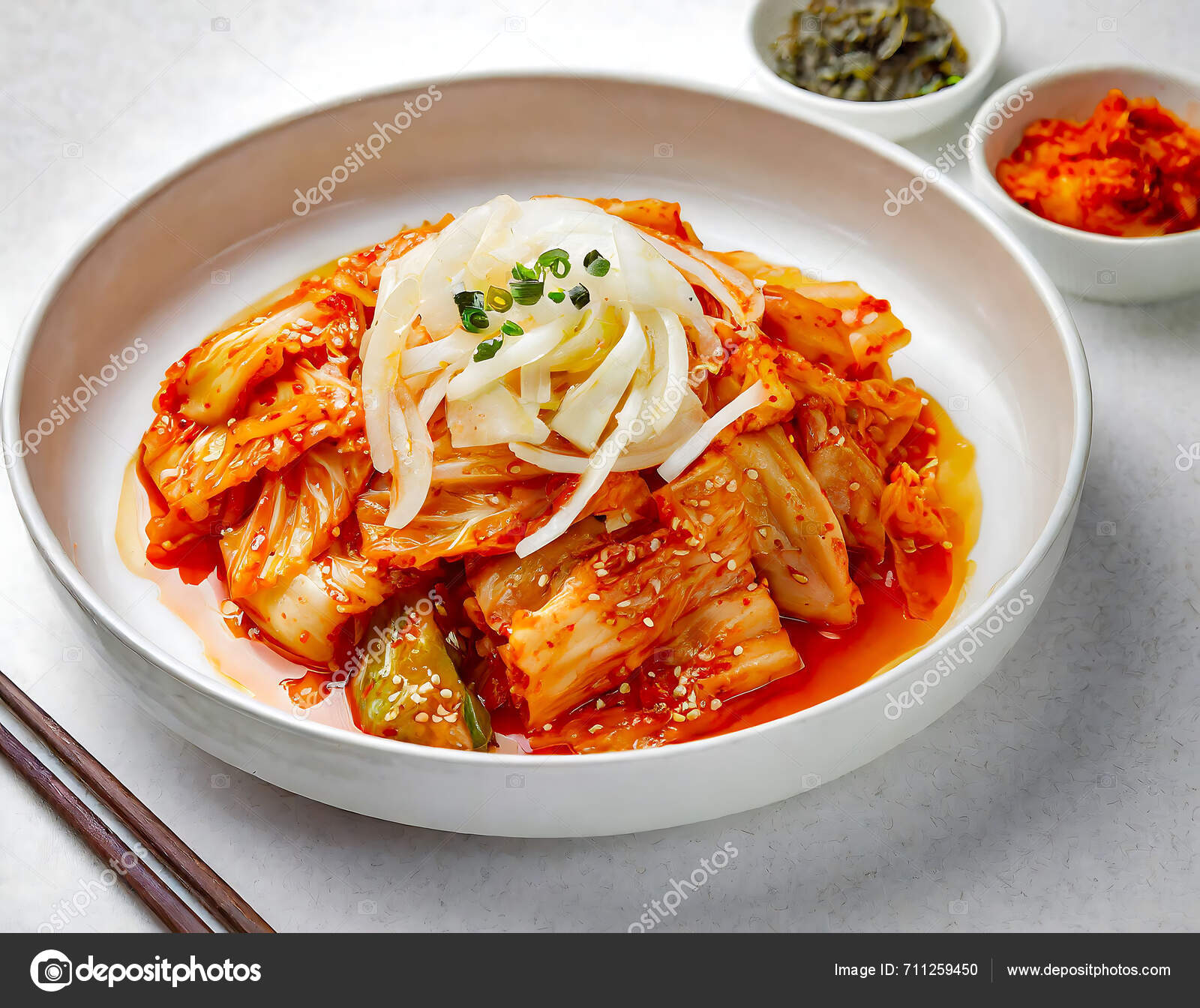 Prato Tradicional Coreano Chamado Kimchi Feito Vegetais Fermentados Com ...