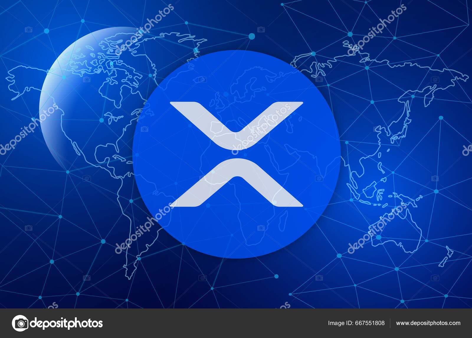 Ripple Xrp Virtual Currency Logo Illustrations — Stock Photo ...