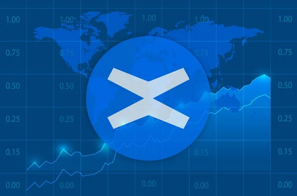 multivers x-egld cryptocurrency images on digital background. 3d ...