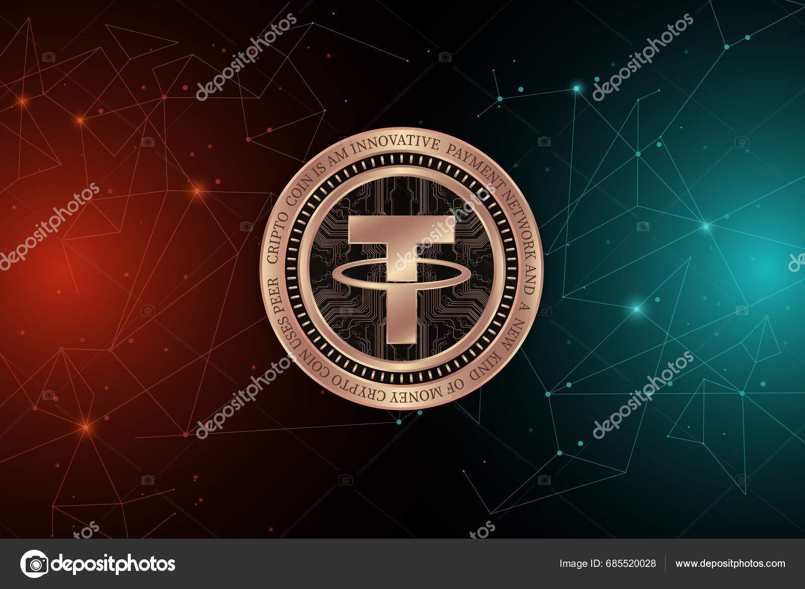 Tether Usdt Virtual Currency Images Digital Background Illustrations ...