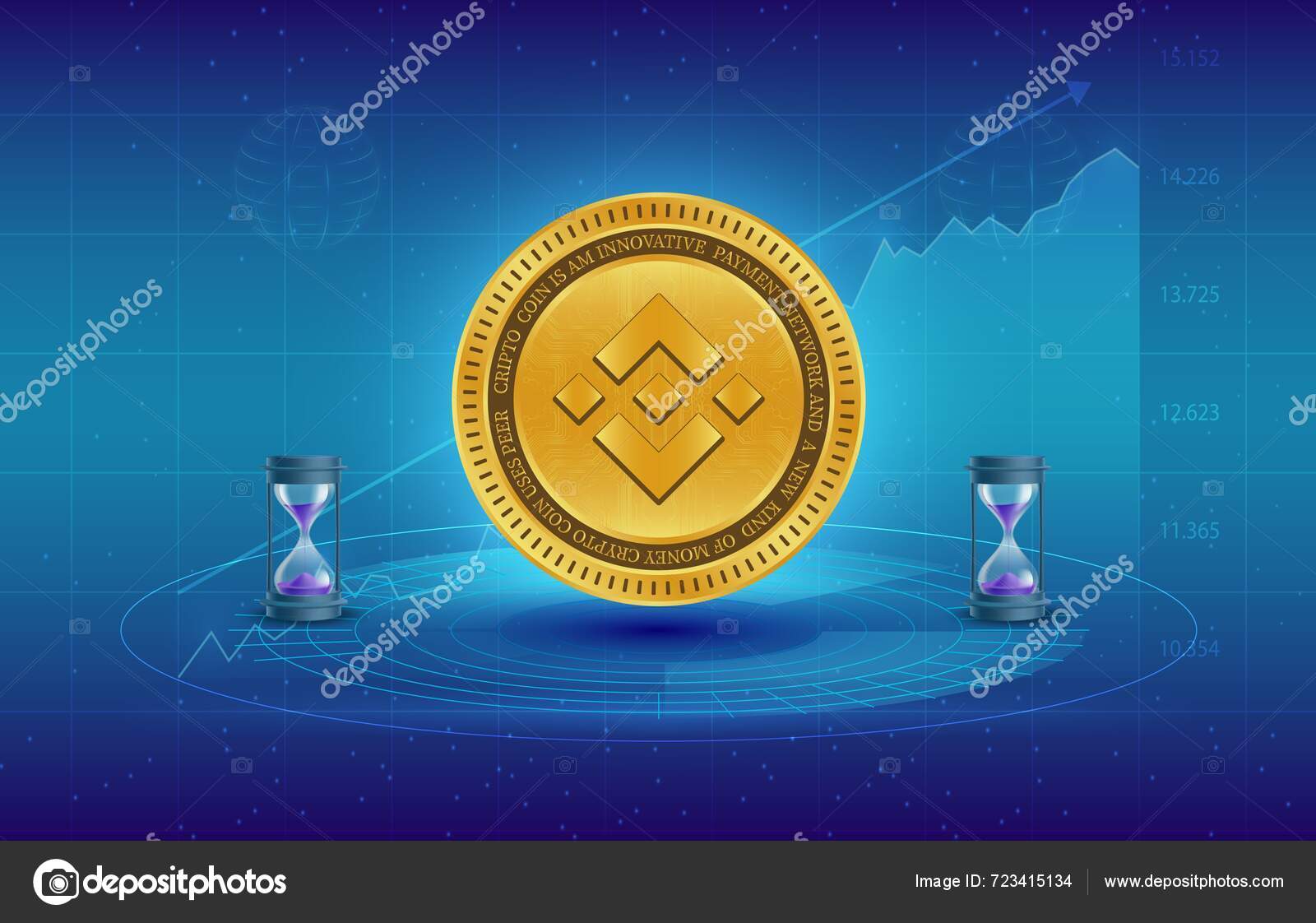 Binance Bnb Virtual Currency Image Digital Background Illustrations ...