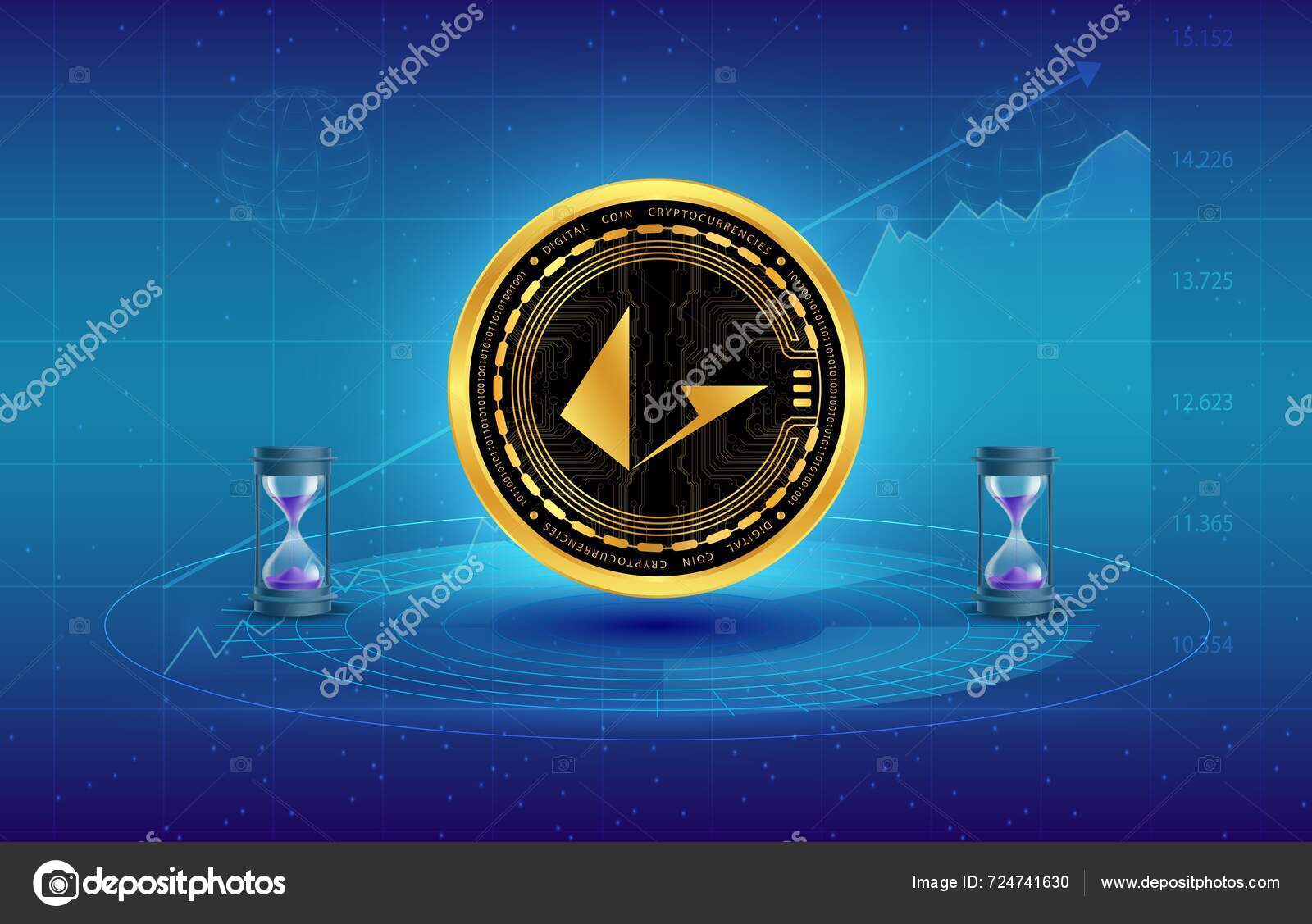 Loopring Lrc Cryptocurrency Logos Digital Background Illustrations ...