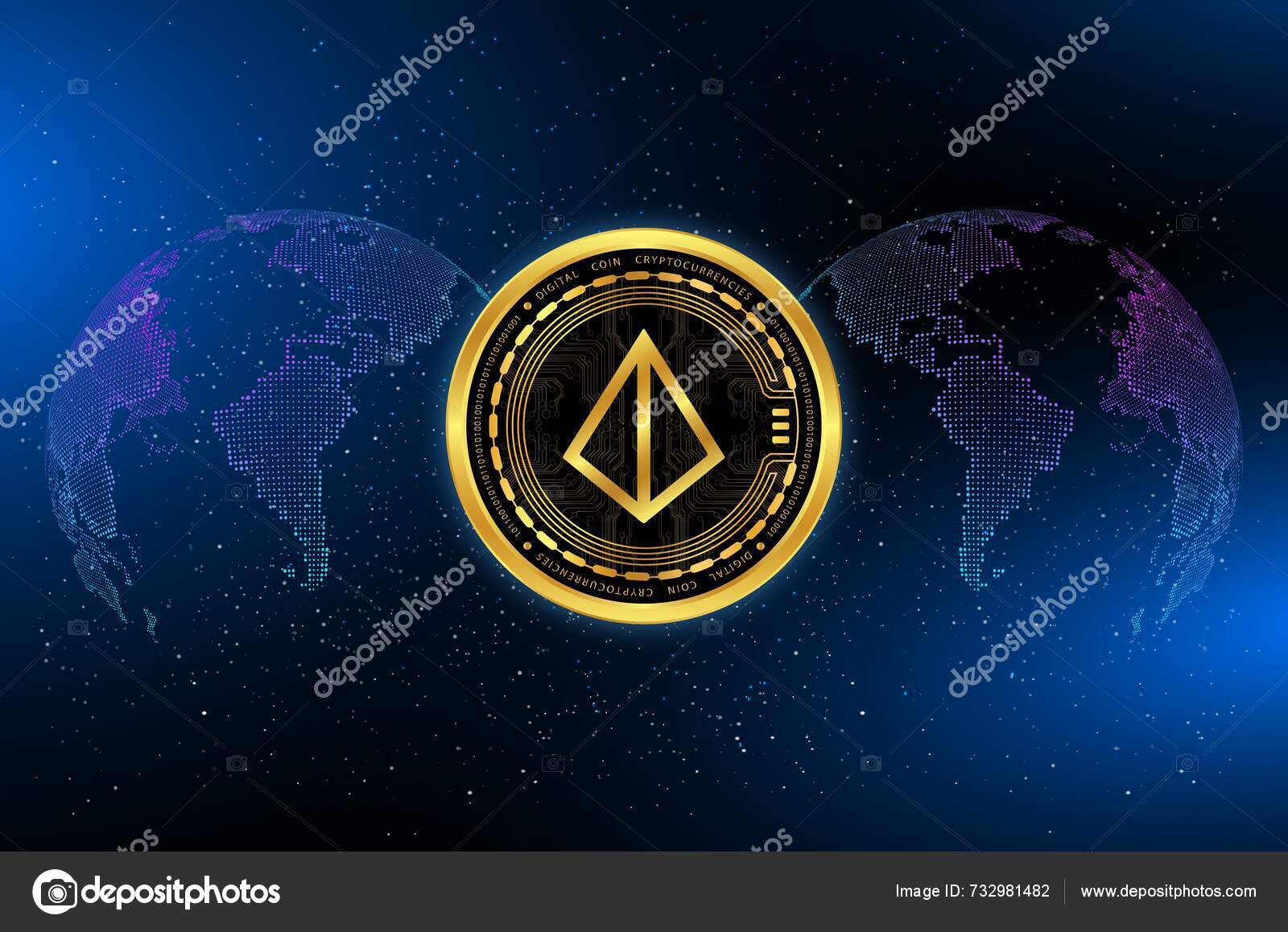 Loopring Lrc Cryptocurrency Logos Digital Background Illustrations ...