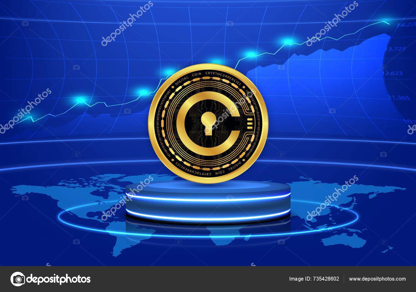 Images Civic Cvc Cryptocurrency Logos Digital Background Illustrations ...