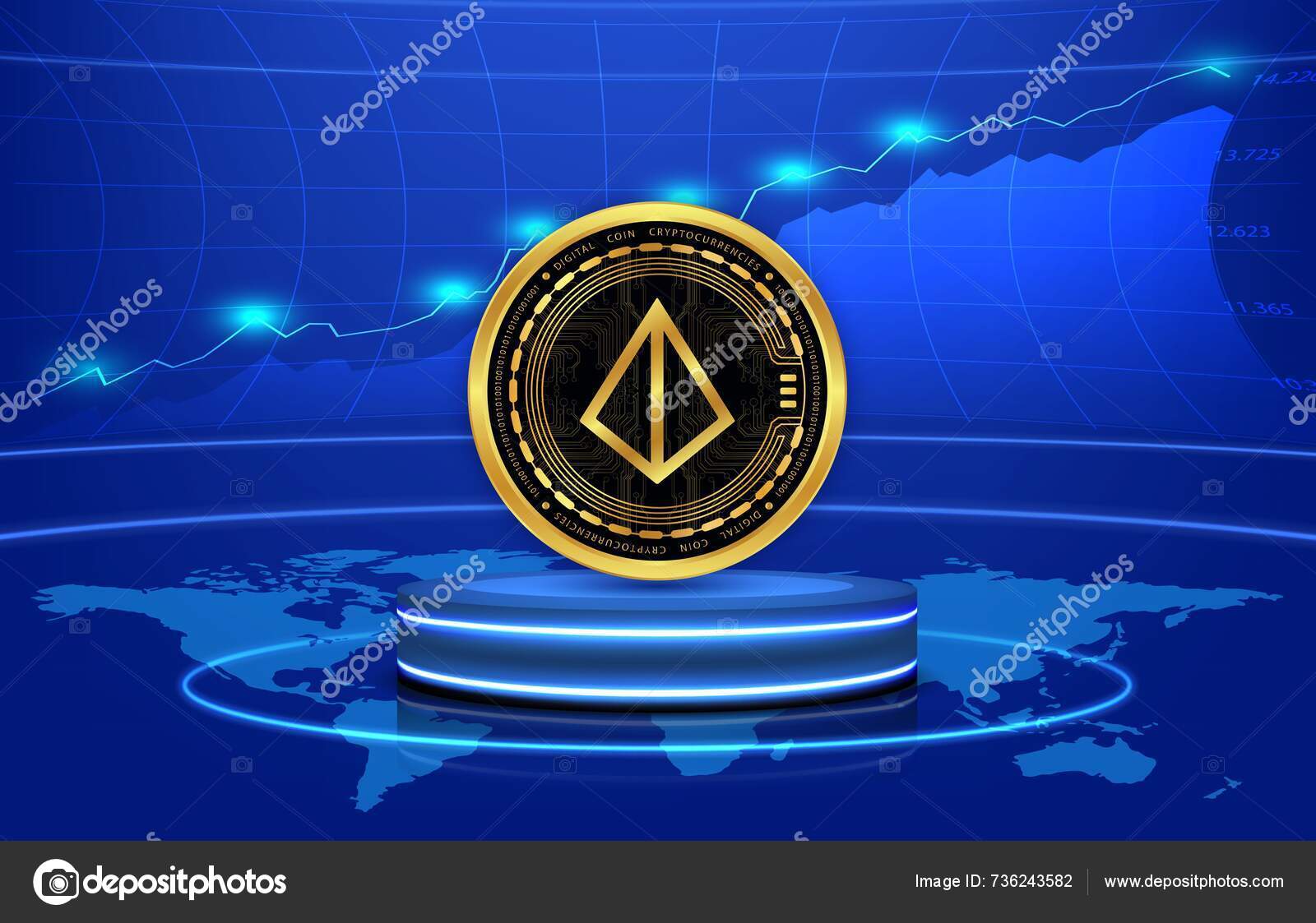 Loopring Lrc Cryptocurrency Logos Digital Background Illustrations ...