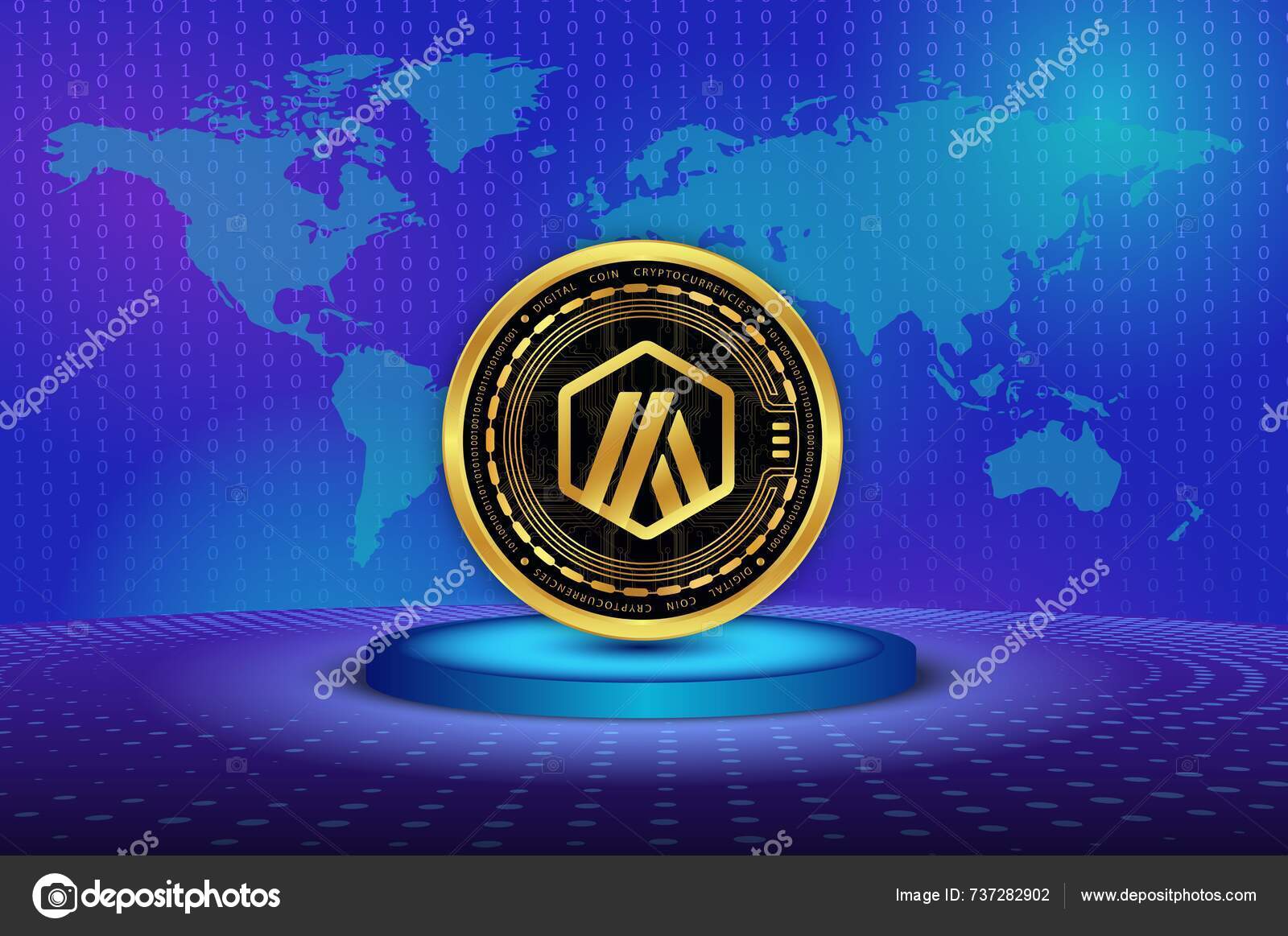 Image Arbitrum Arb Virtual Currency Digital Background Illustrations ...