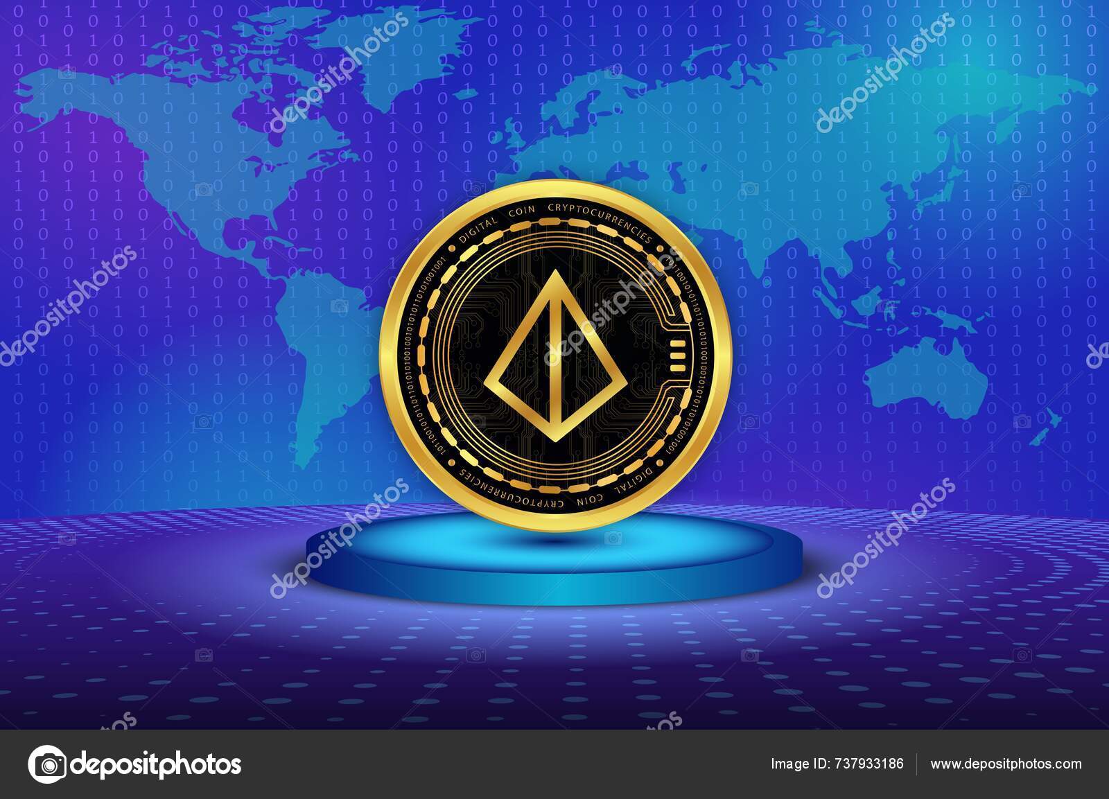 Loopring Lrc Cryptocurrency Logos Digital Background Illustrations ...