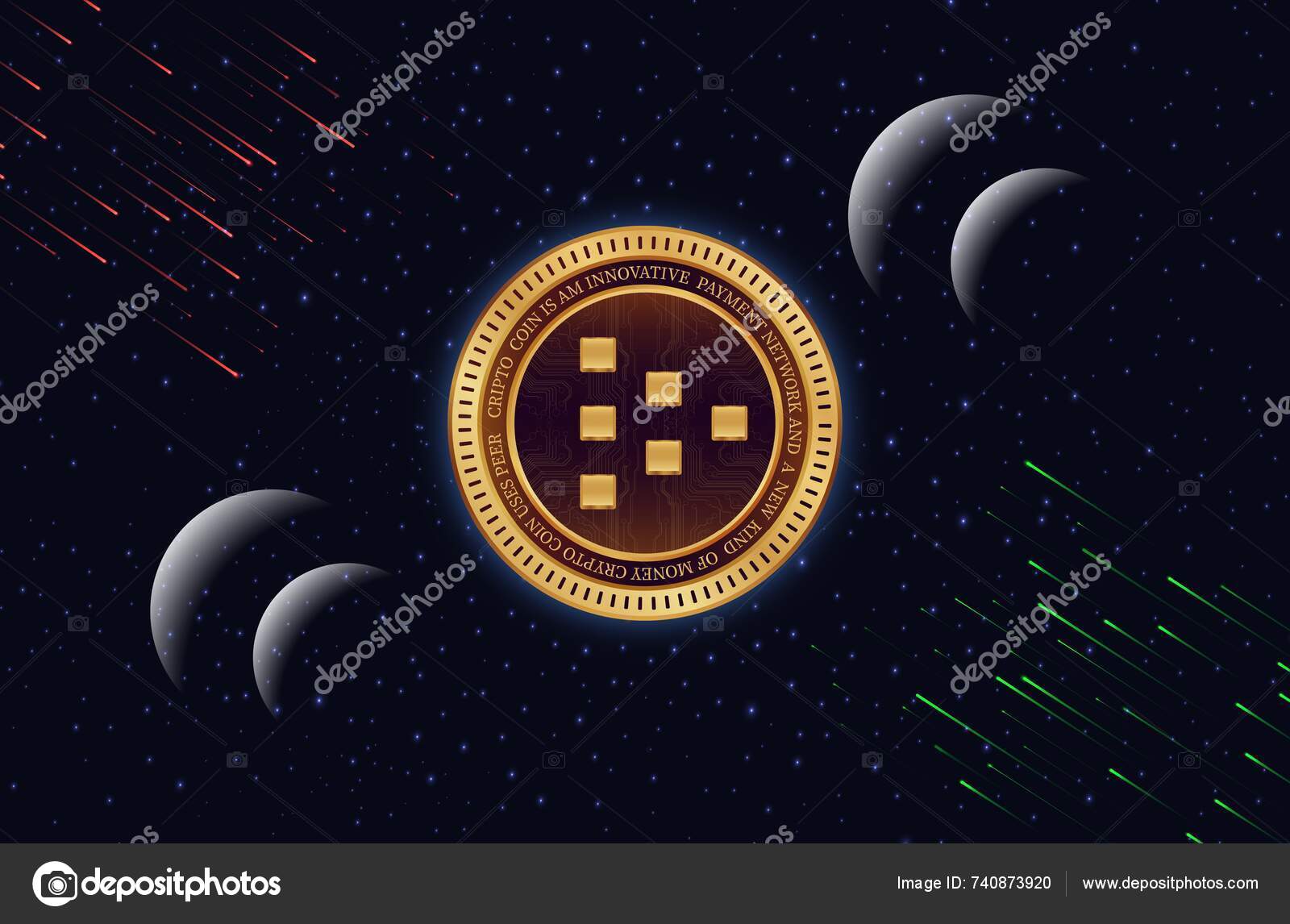 Livepeer Lpt Cryptocurrency Logos Digital Background Illustrations ...