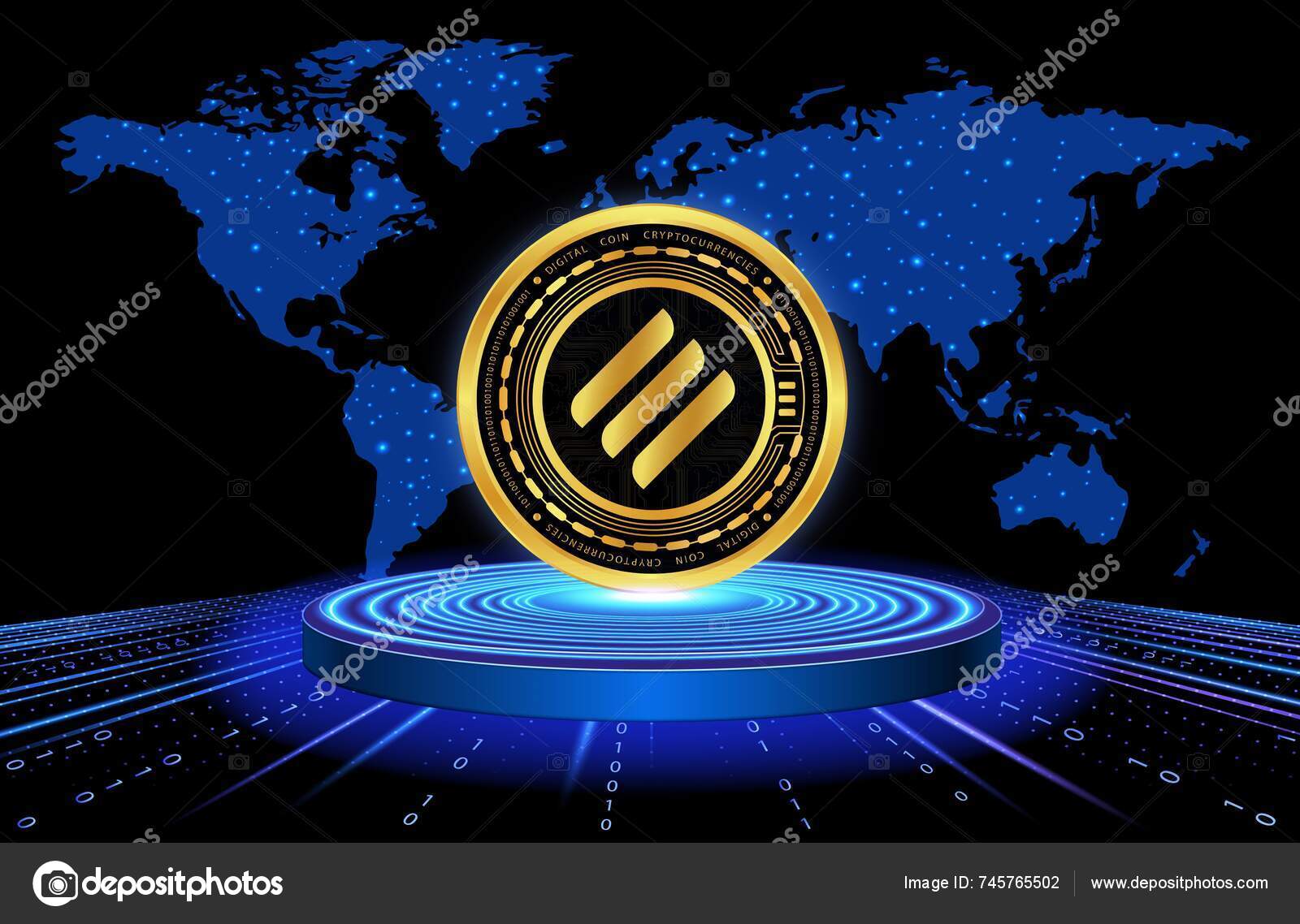 Linear Finance Lina Cryptocurrency Logos Images Digital Background Illustrations — Stock Photo ...