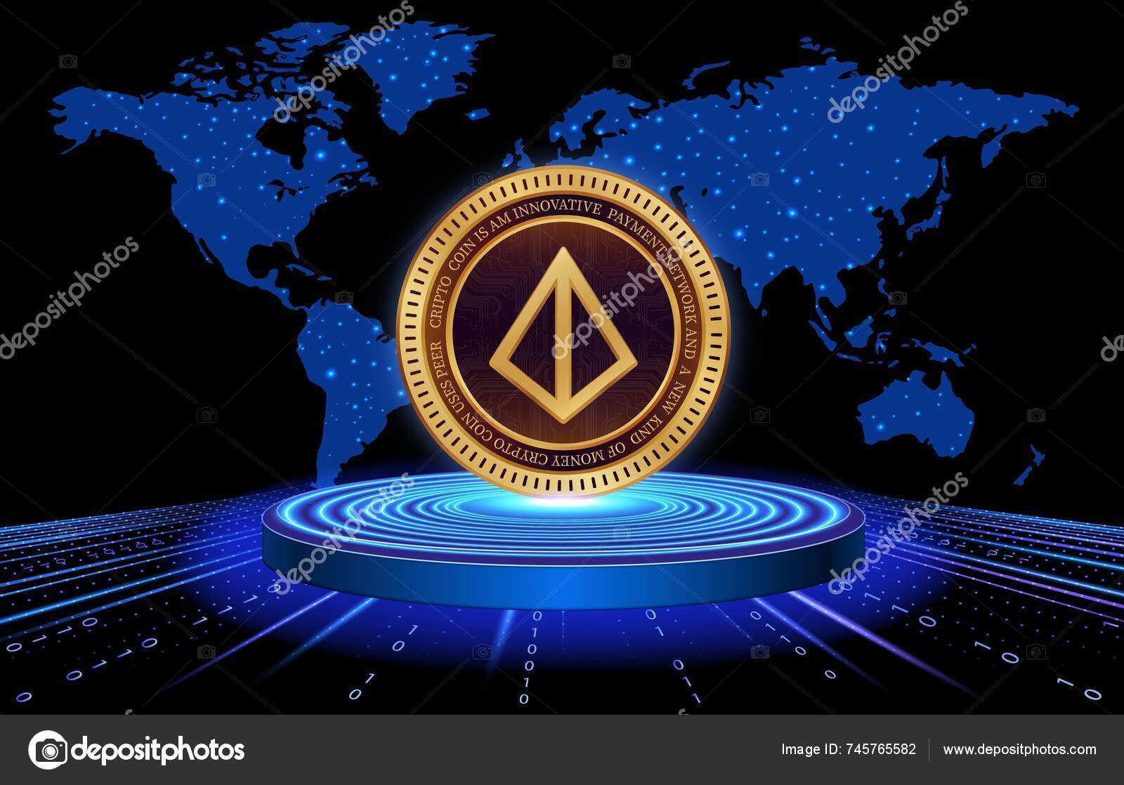 Loopring Lrc Cryptocurrency Logos Digital Background Illustrations ...