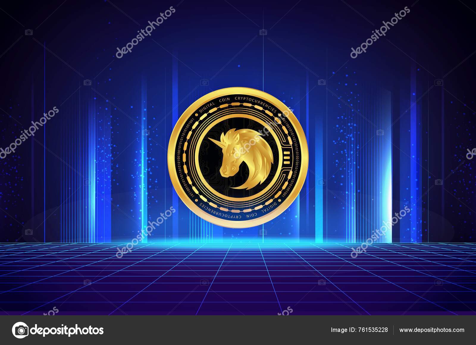 Image 1Inch Network Uniswap Coin Logo Digital Background Illustrations ...