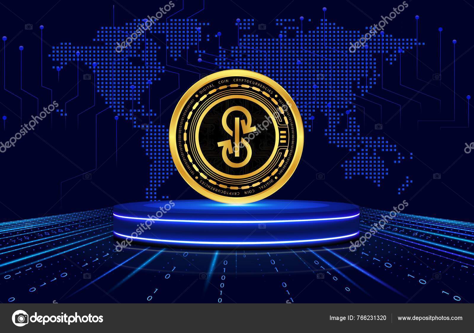 Yearn Yfi Cryptocurrency Logos Digital Background Illustrations — Stock ...