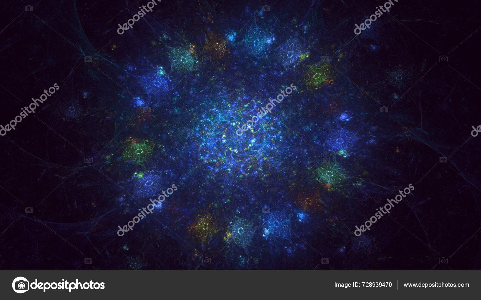 Manual Rendering Abstract Blue Fractal Light Background Its Generatd ...