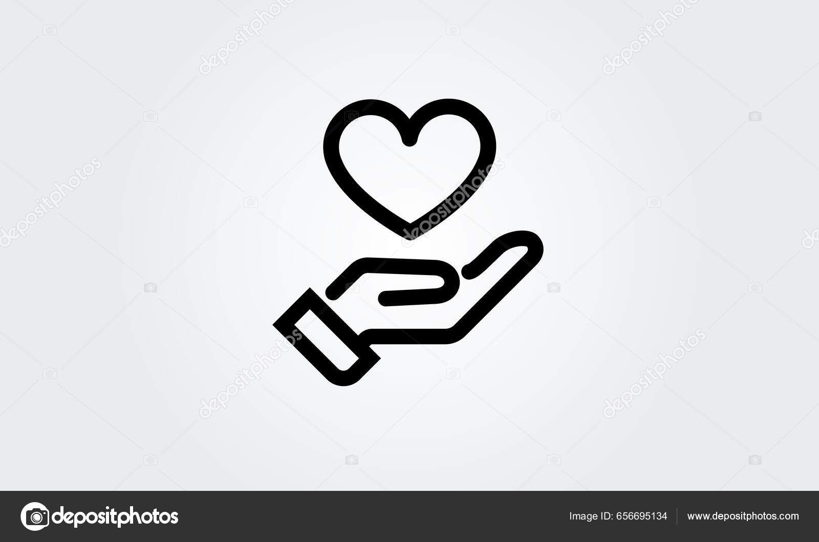 Love Heart Hand Shape Symbol Web Icon Vector Illustration Stock Vector ...