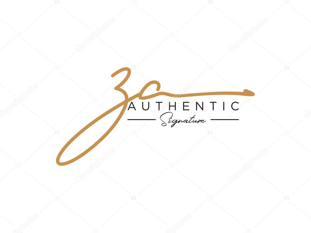 Carta ZA Firma Logo Plantilla Vector 2024