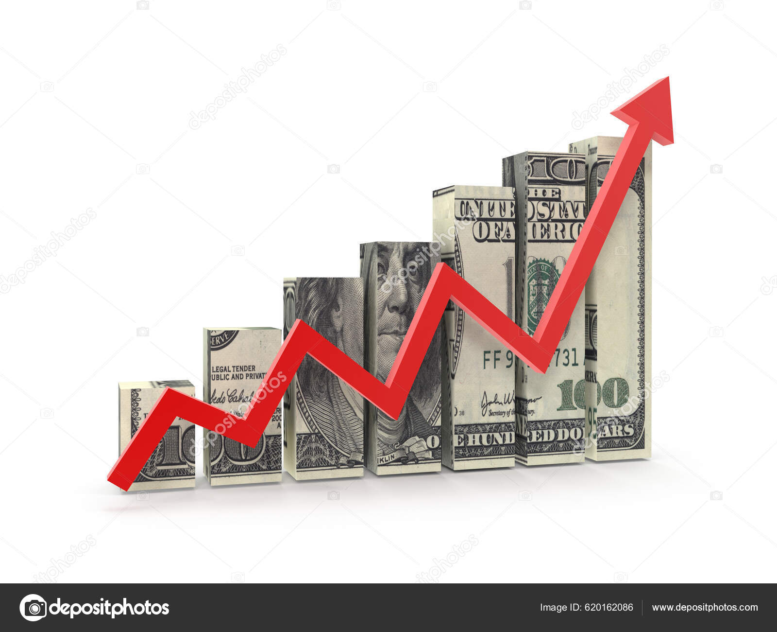 Business Chart Dollar Image Rendered Computer Generated Image Isolated ...