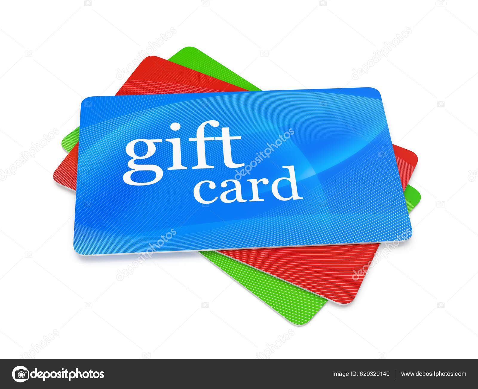 Gift Card Stack Rendered Computer Generated Image Isolated White ...