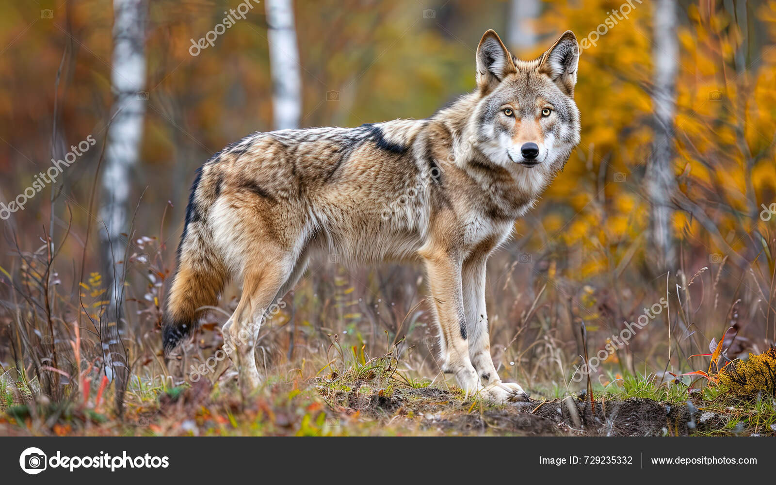 Close Wild Wolf Park Beautiful Wolf Grass Portrait Wolf — Stock Photo ...