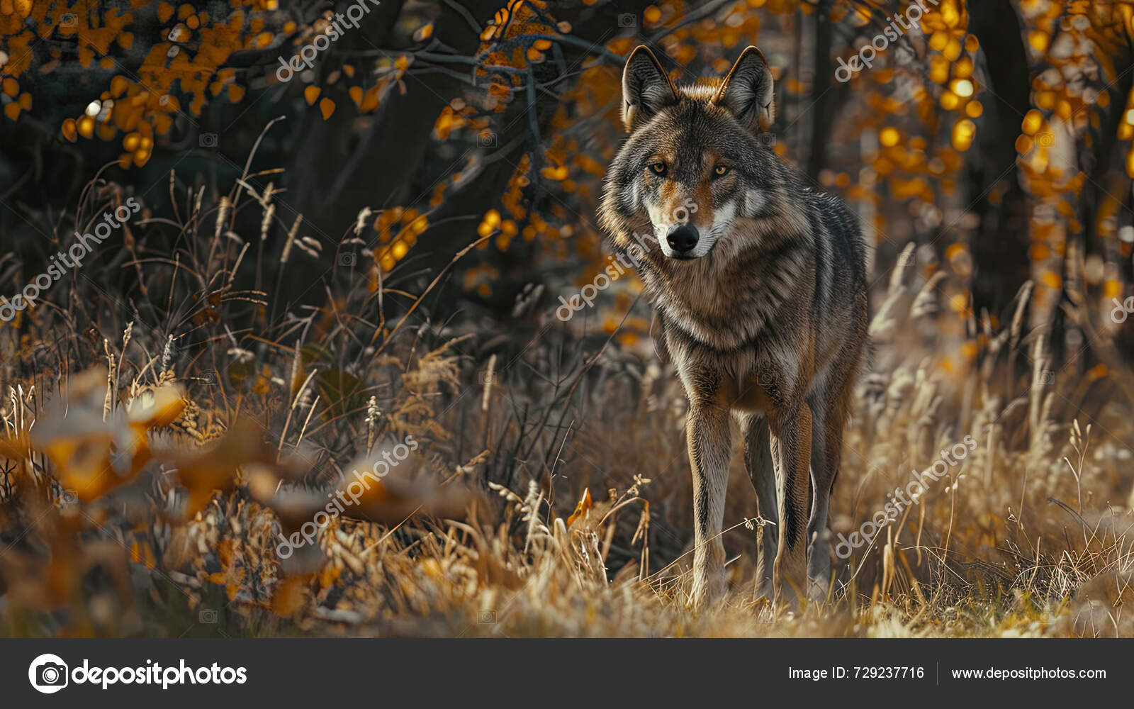 Close Wild Wolf Park Beautiful Wolf Grass Portrait Wolf — Stock Photo ...