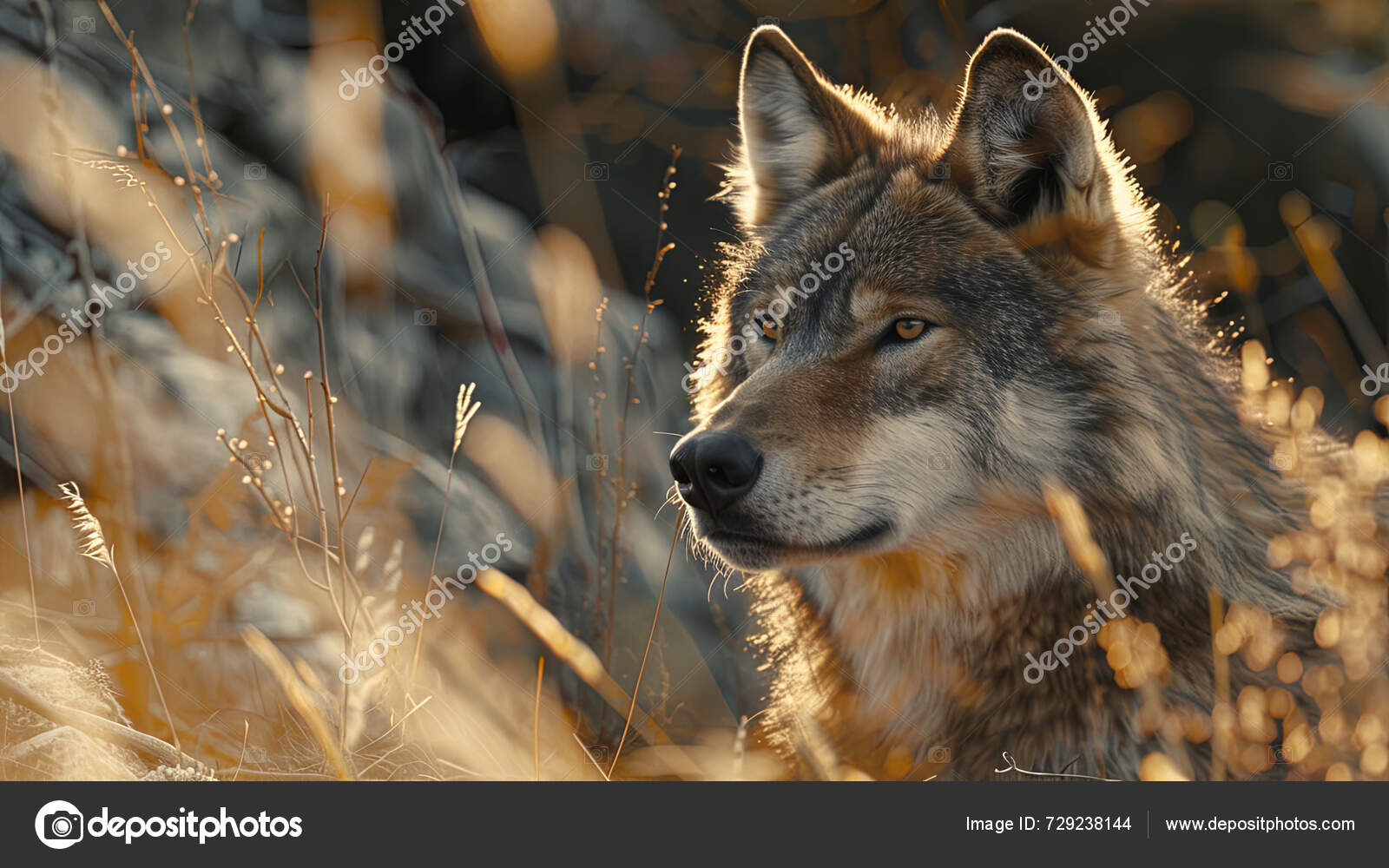 Close Wild Wolf Park Beautiful Wolf Grass Portrait Wolf — Stock Photo ...