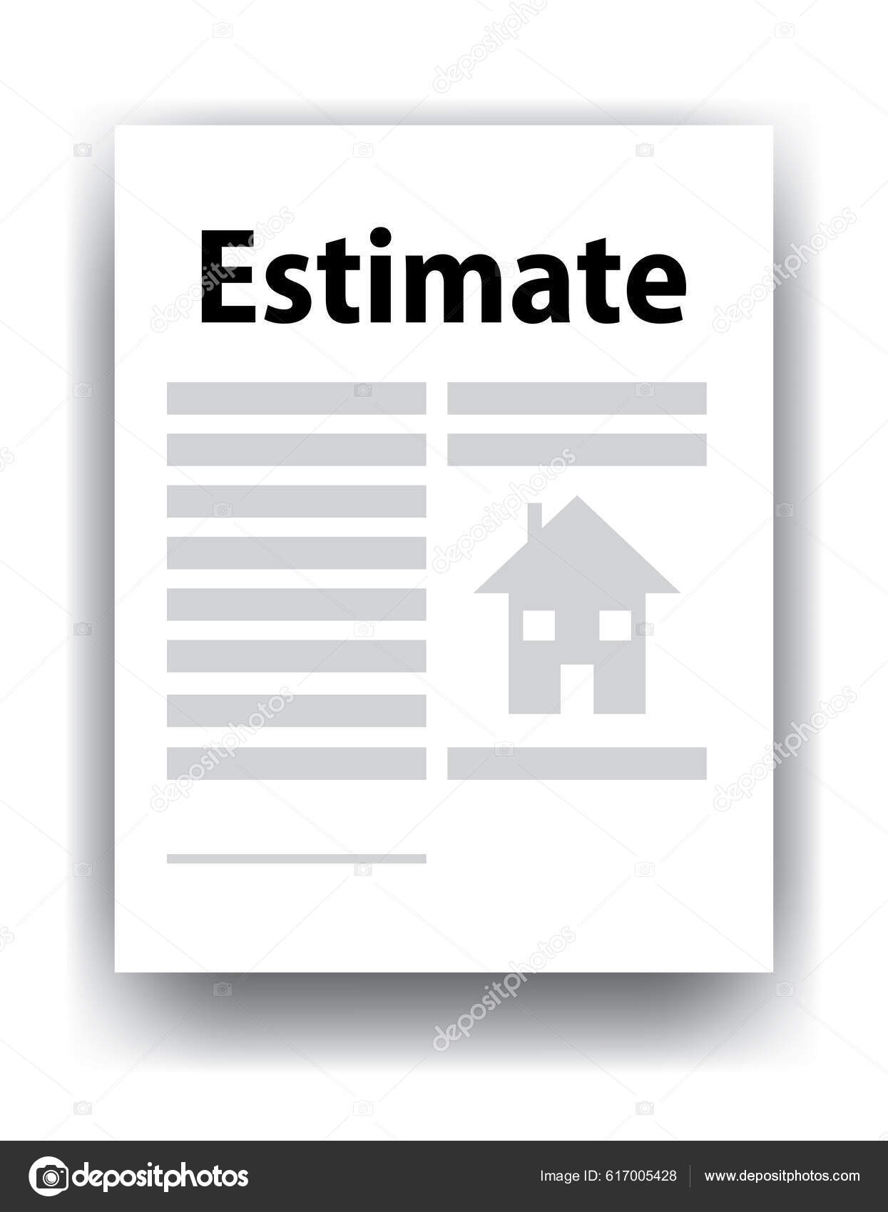 Paper Document Estimate Text House Symbol Stock Vector by ©cosadeposit ...