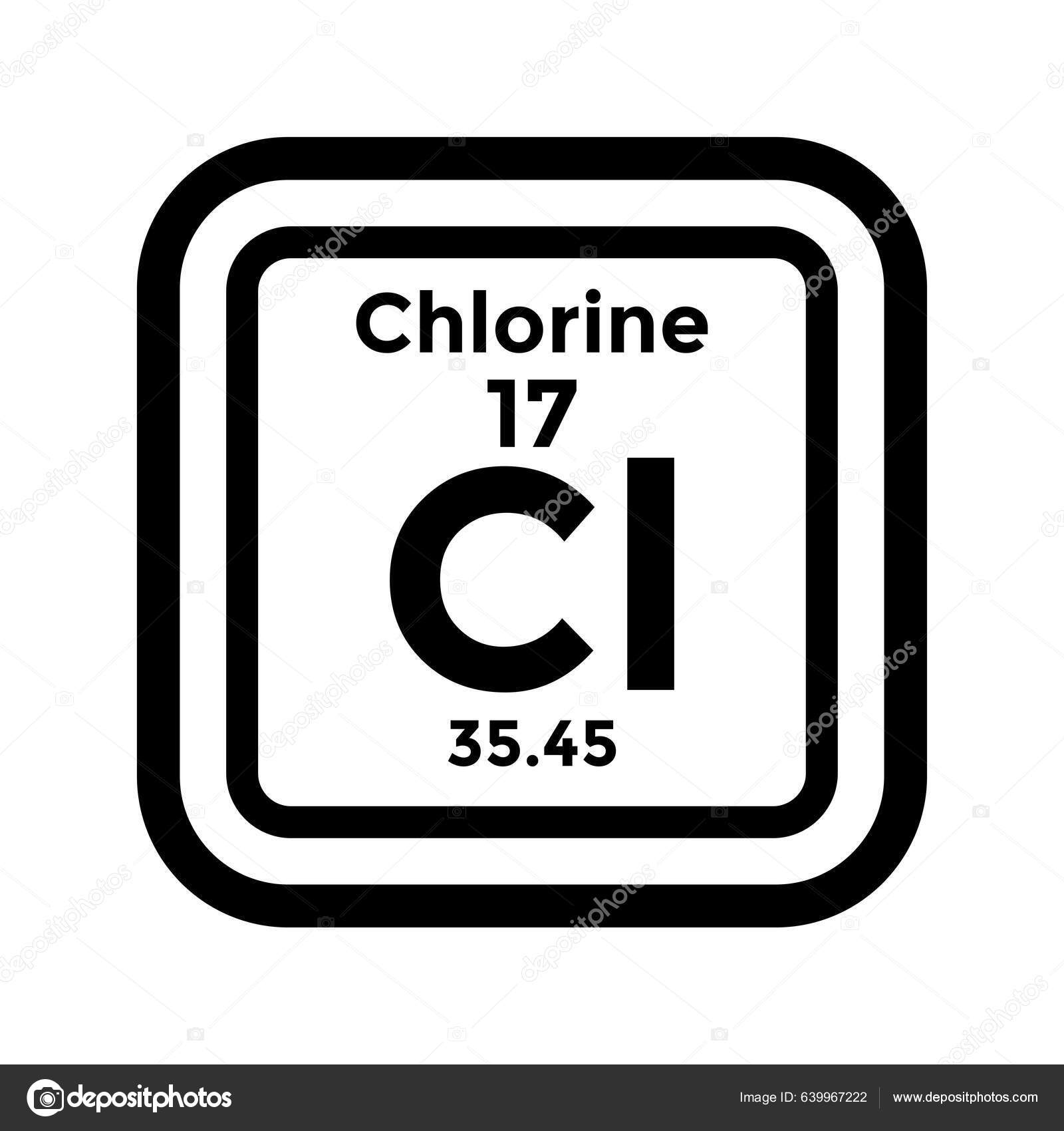 Elemento Tabla Periódica Cloro Química Ilustración Vectores Stock ...