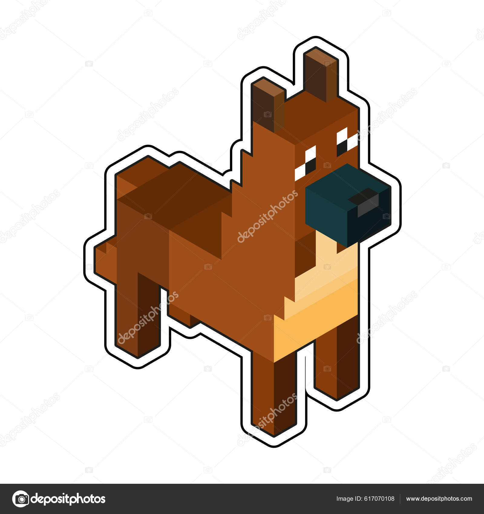 Dibujo De Perro Azul De Minecraft Ilustración Aislado Estudiante