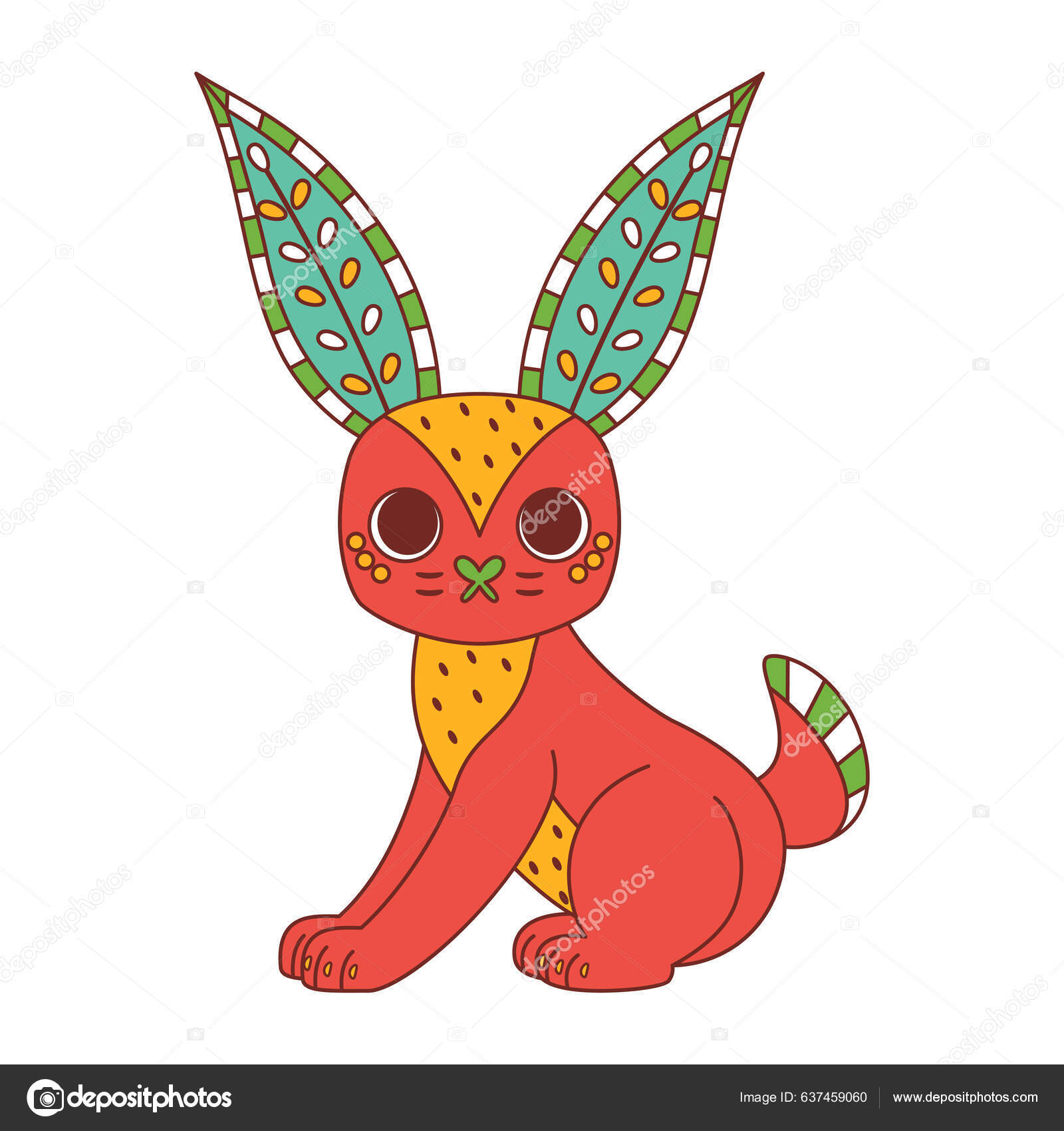 Cartoon Cute Mexican Alebrije Llustration Isolated Vector de stock ...