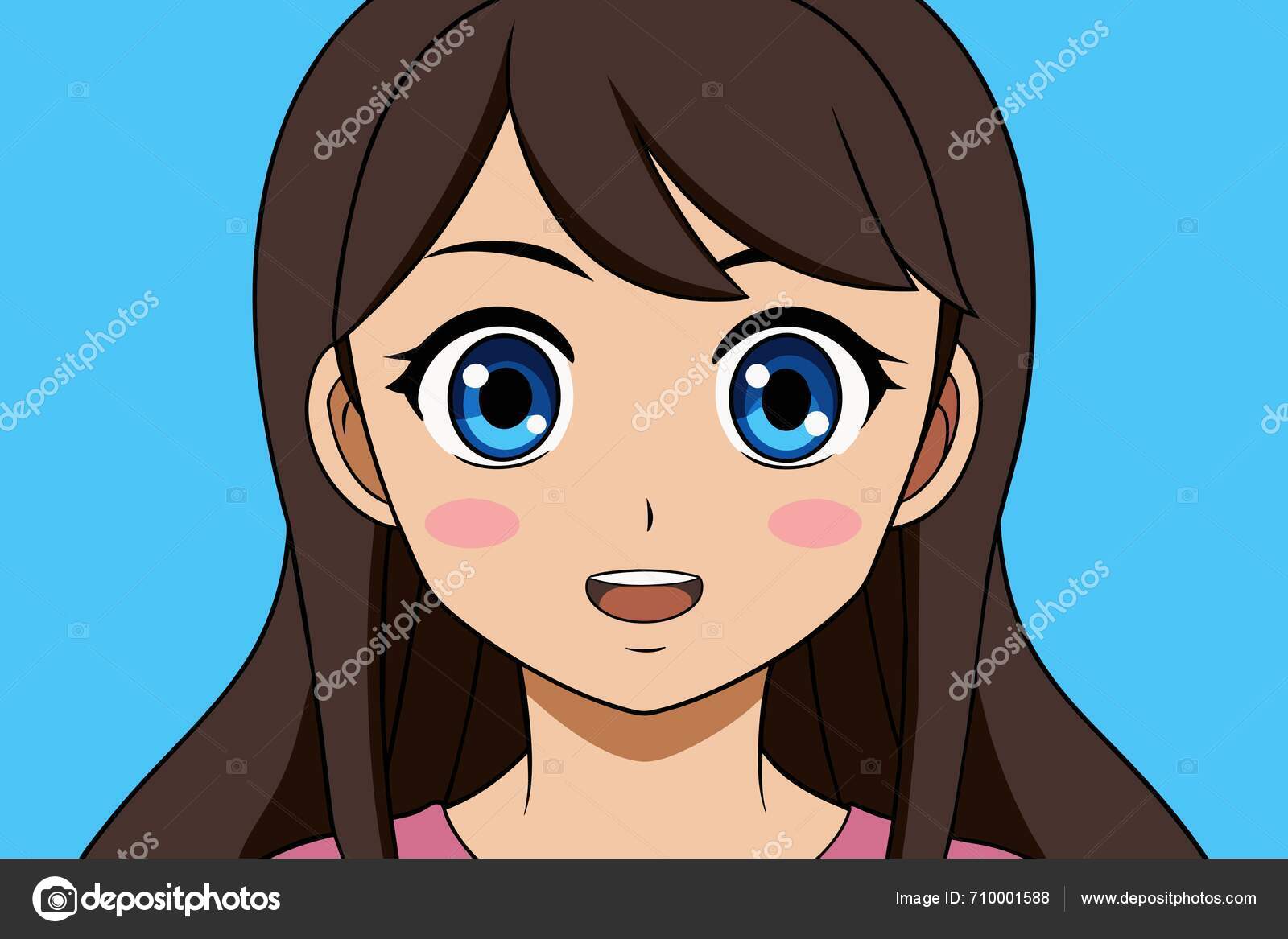 Beautiful Girl Looking Viewer Vector Illustration Stock Vector by ...