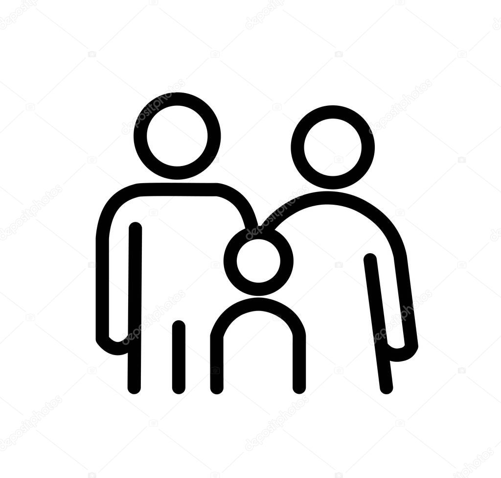 Icono familiar. Padres e hijos. Logo de la familia vectorial ...
