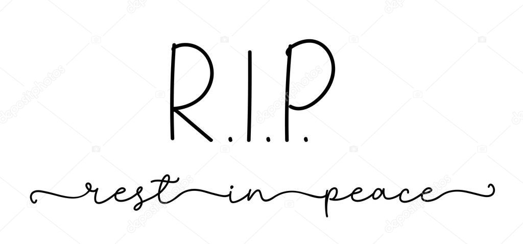 RIP. Descansa en paz. Escribir mensajes de guion aislados. Cita del ...