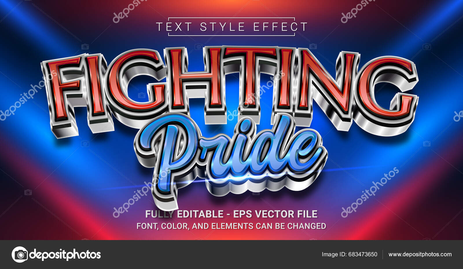 Fighting Pride Text Style Effect Editable Graphic Text Template Stock ... Fighting Pride Text Style Effect Editable Graphic Text Template Stock ...