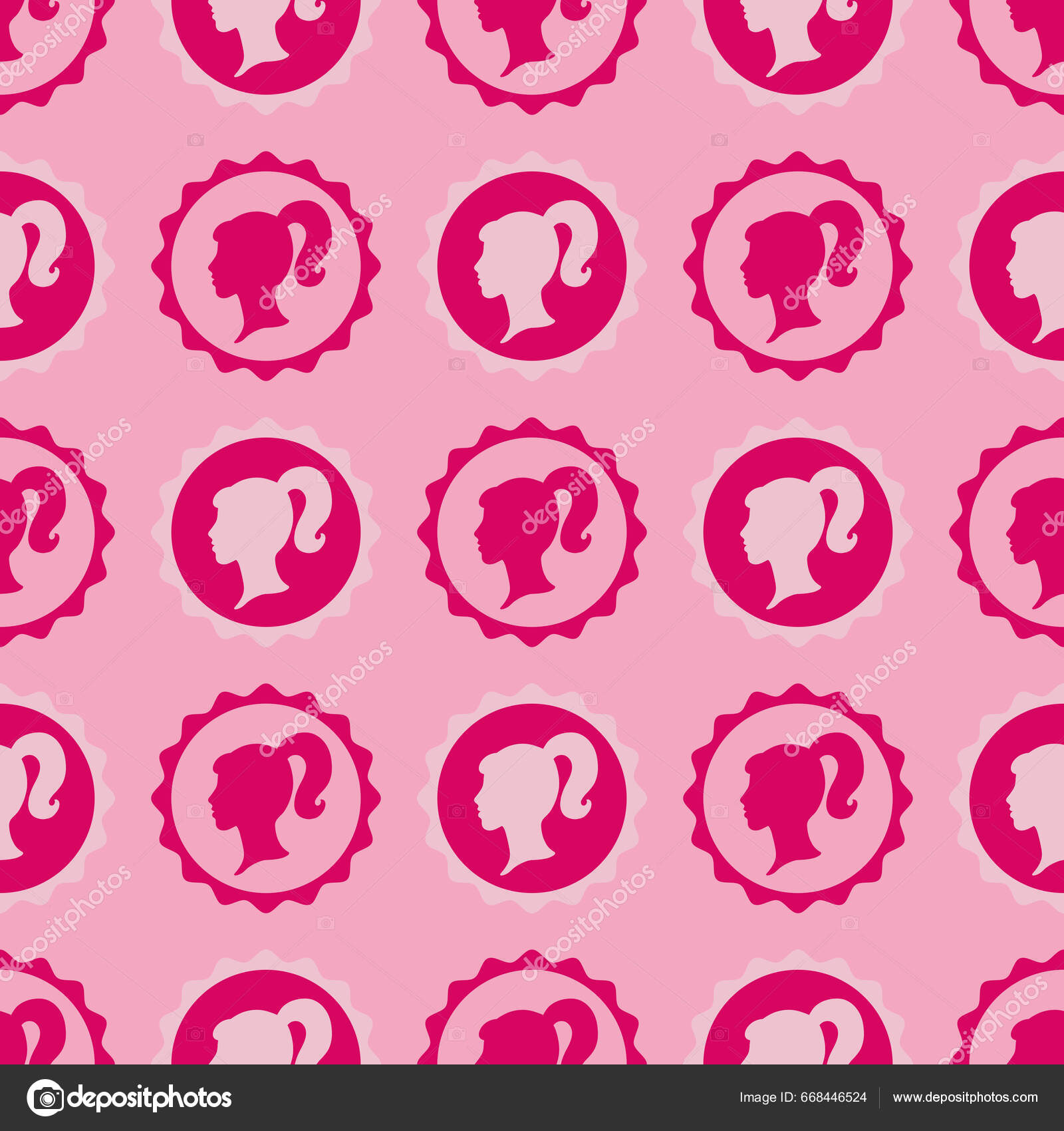 Barbie Princess Cute Pink Seamless Pattern Beautiful Girly Wallpaper ...