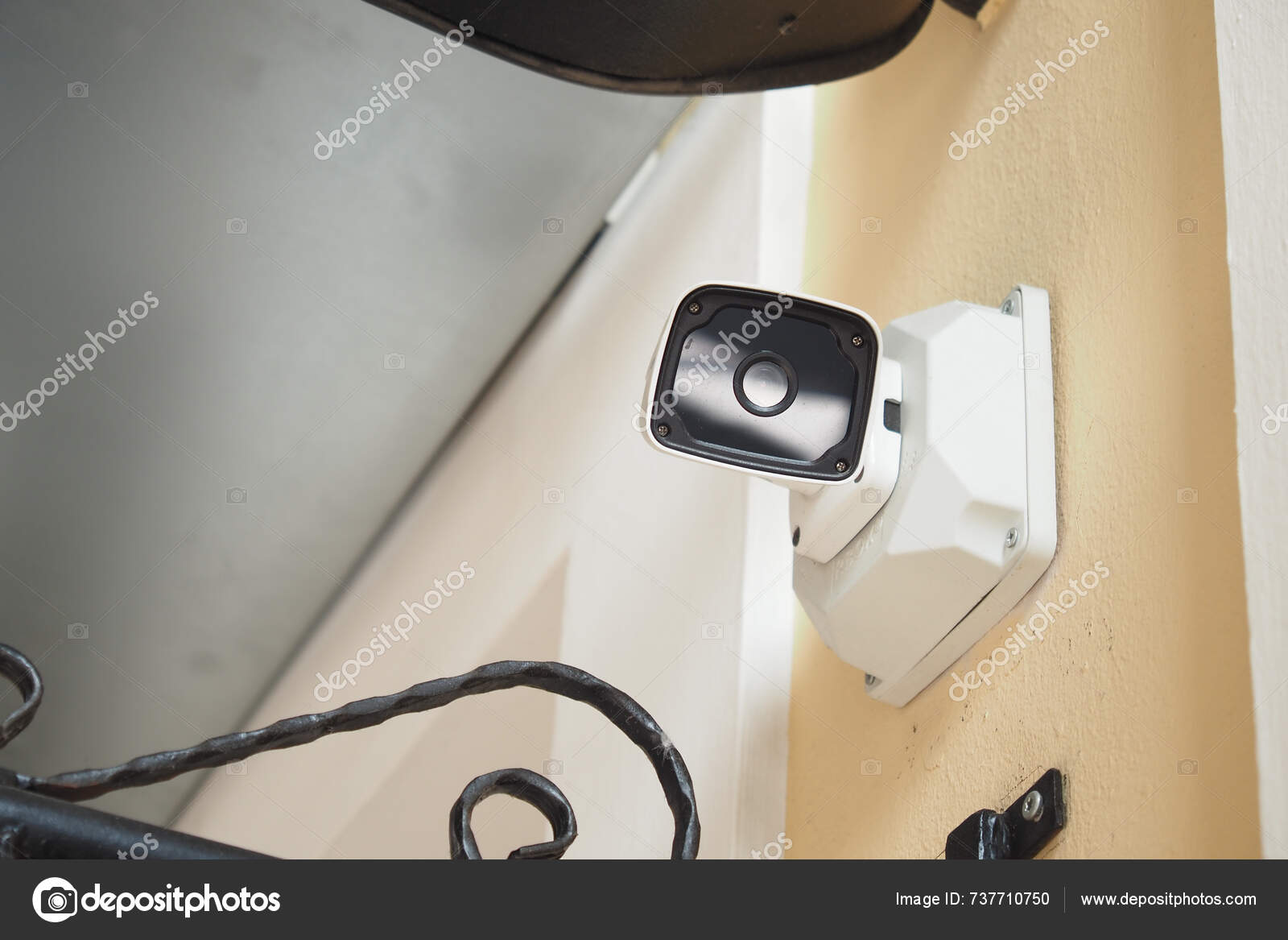 Cctv Security Camera Operating Outdoor — Stock Photo © Towifqu #737710750 Cctv Security Camera Operating Outdoor — Stock Photo © Towifqu #737710750