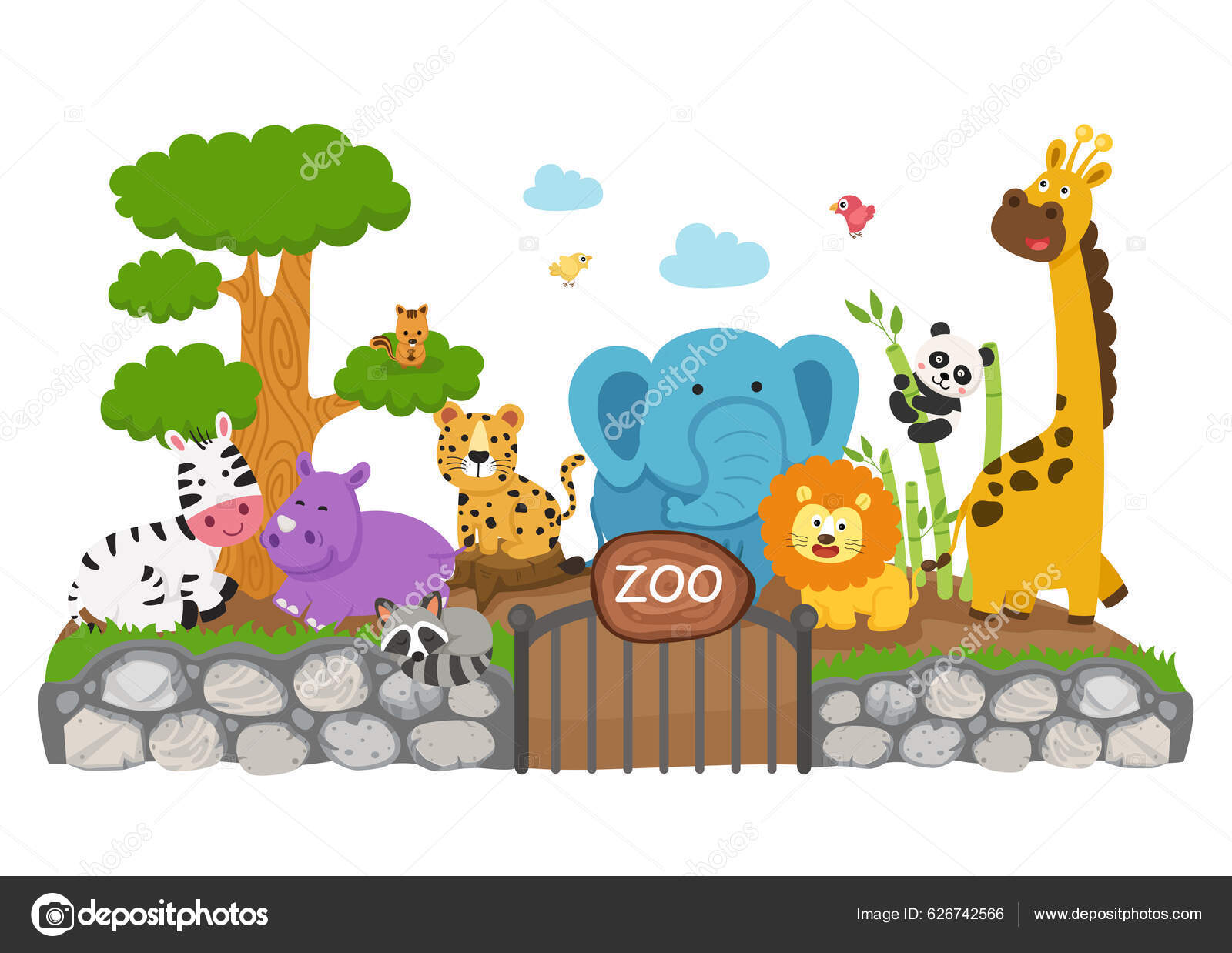 Illustration Isolated Animal Zoo Vector Stock Vector by ©jehsomwang ...