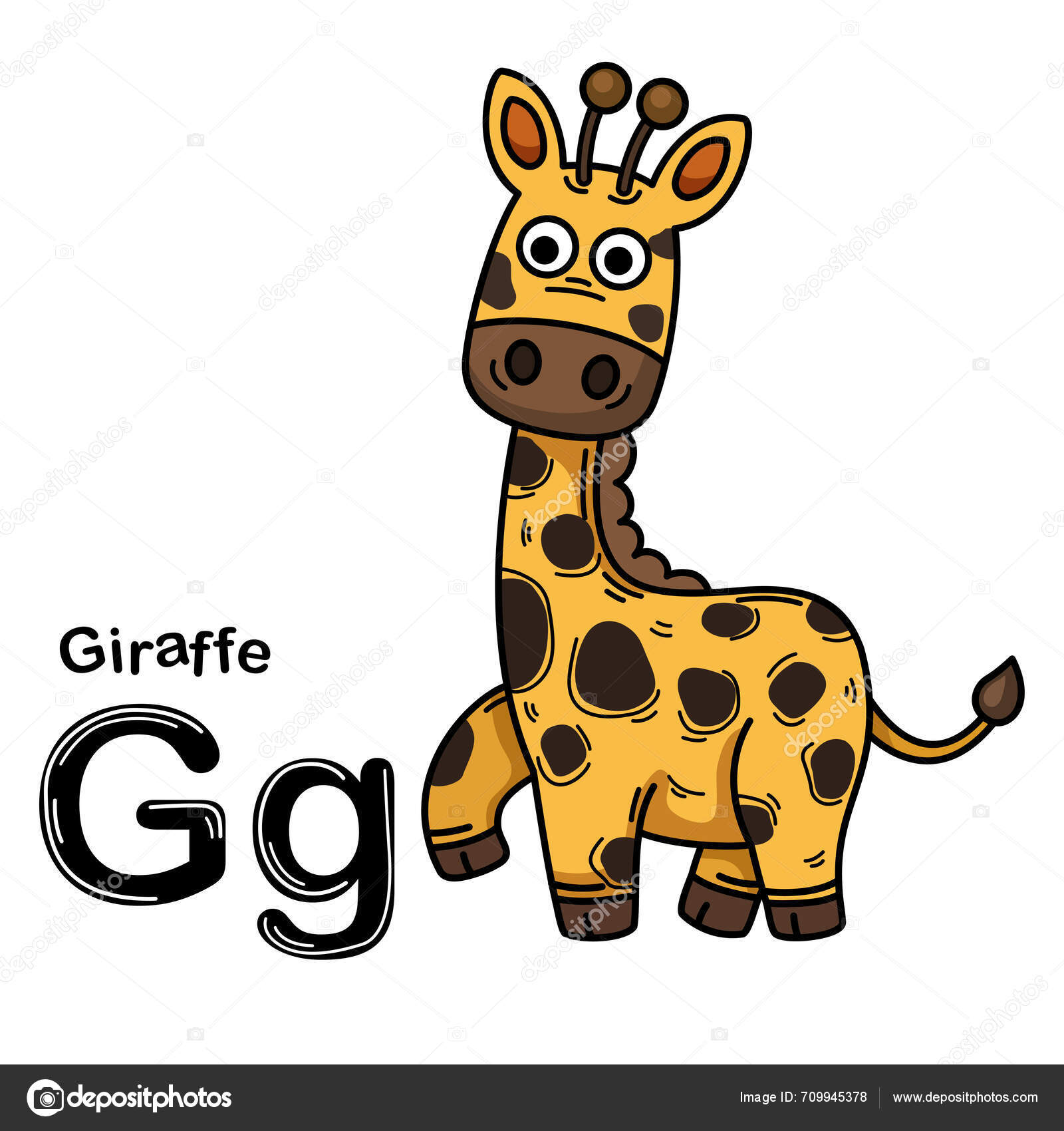 Illustration Isolated Animal Alphabet Letter Giraffe Stock Vector by ...