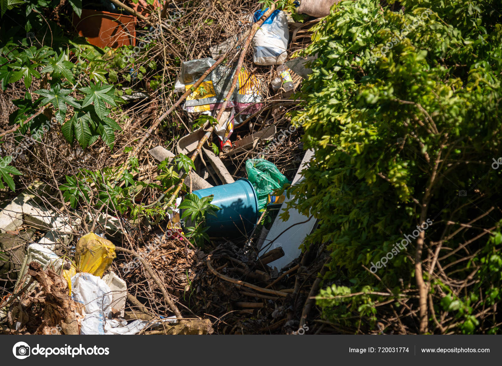 Environmental Pollution Garbage Discarded Outdoors — Stock Photo ...