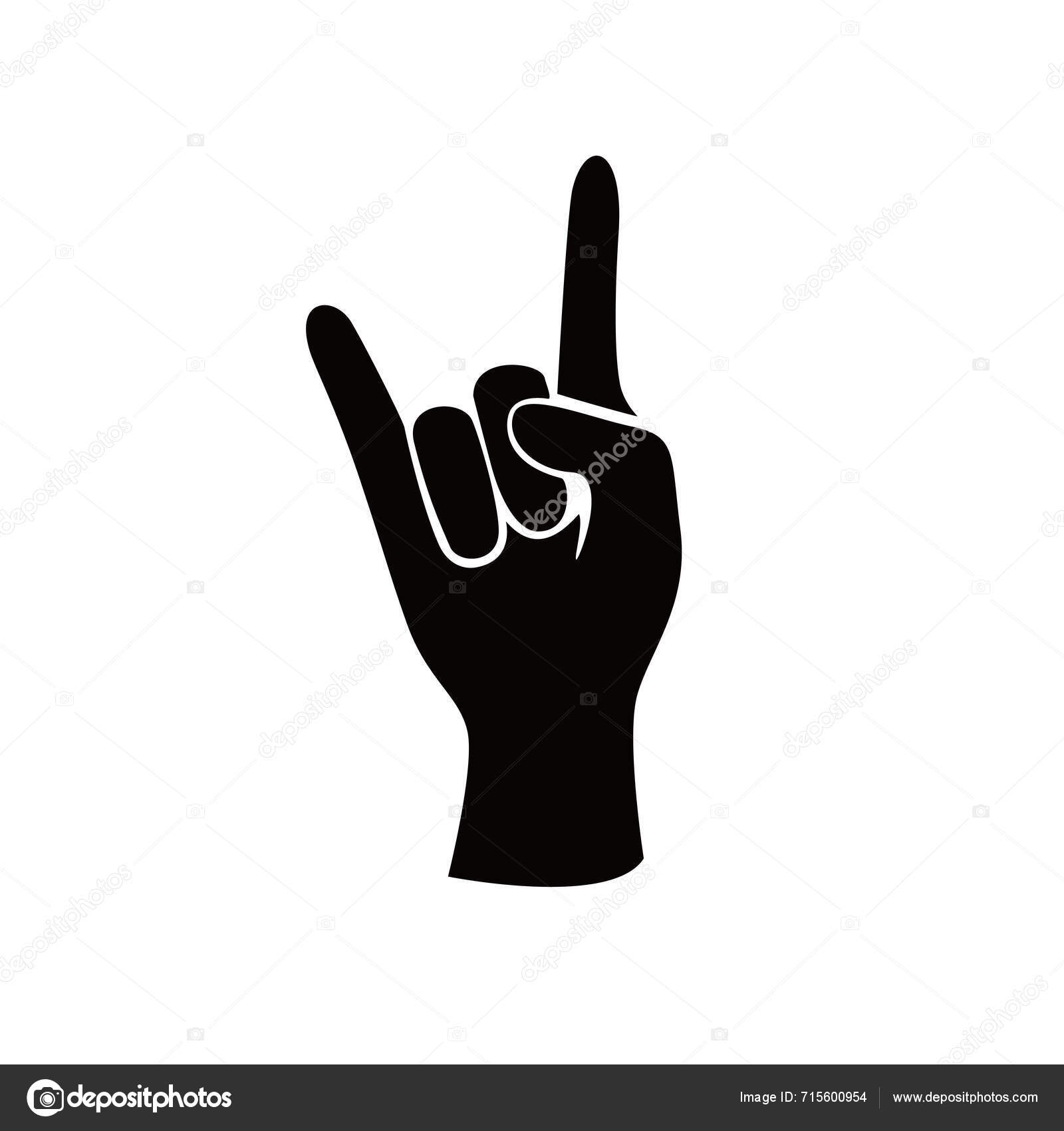 Desain Gerakan Tangan Logam Tanda Dan Simbol Jari Rock Vektor Stok oleh ...