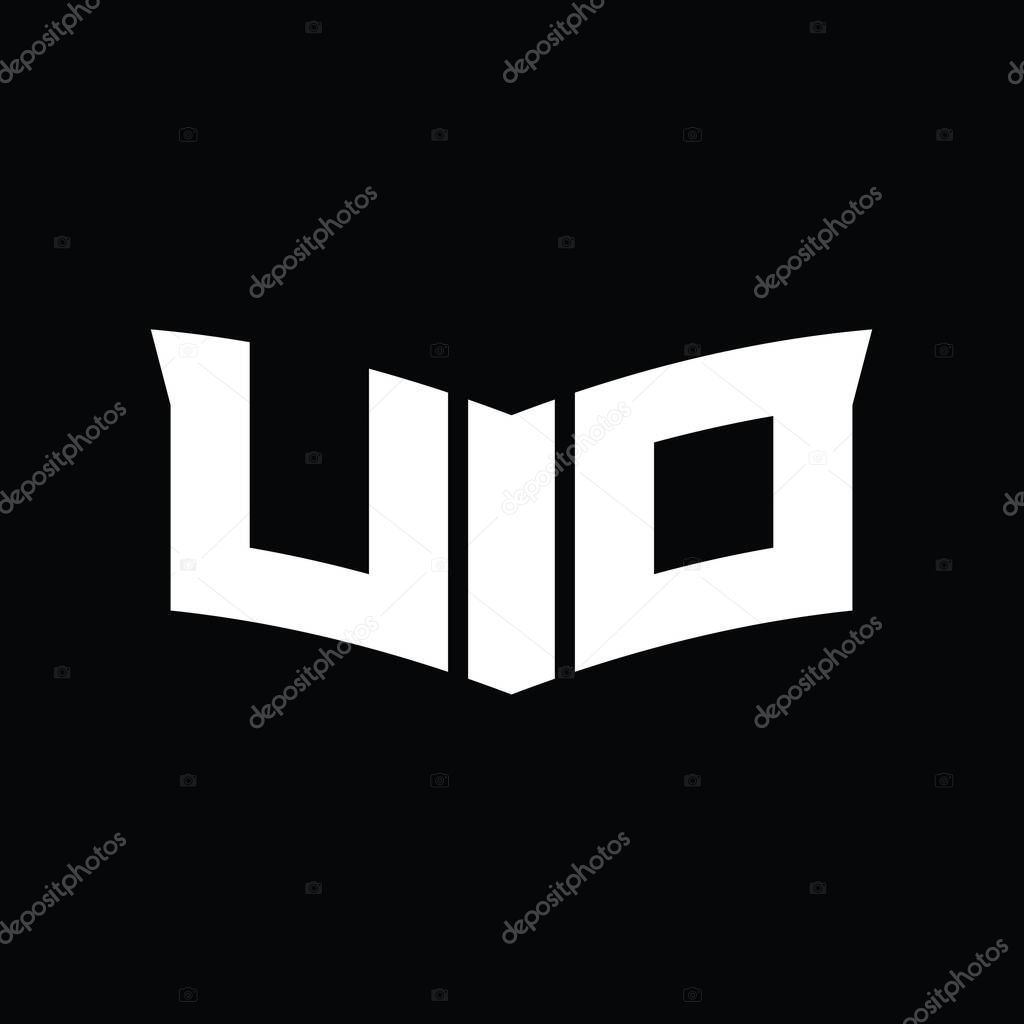 UO Logo monograma con escudo en forma de rebanada plantilla de diseño ...