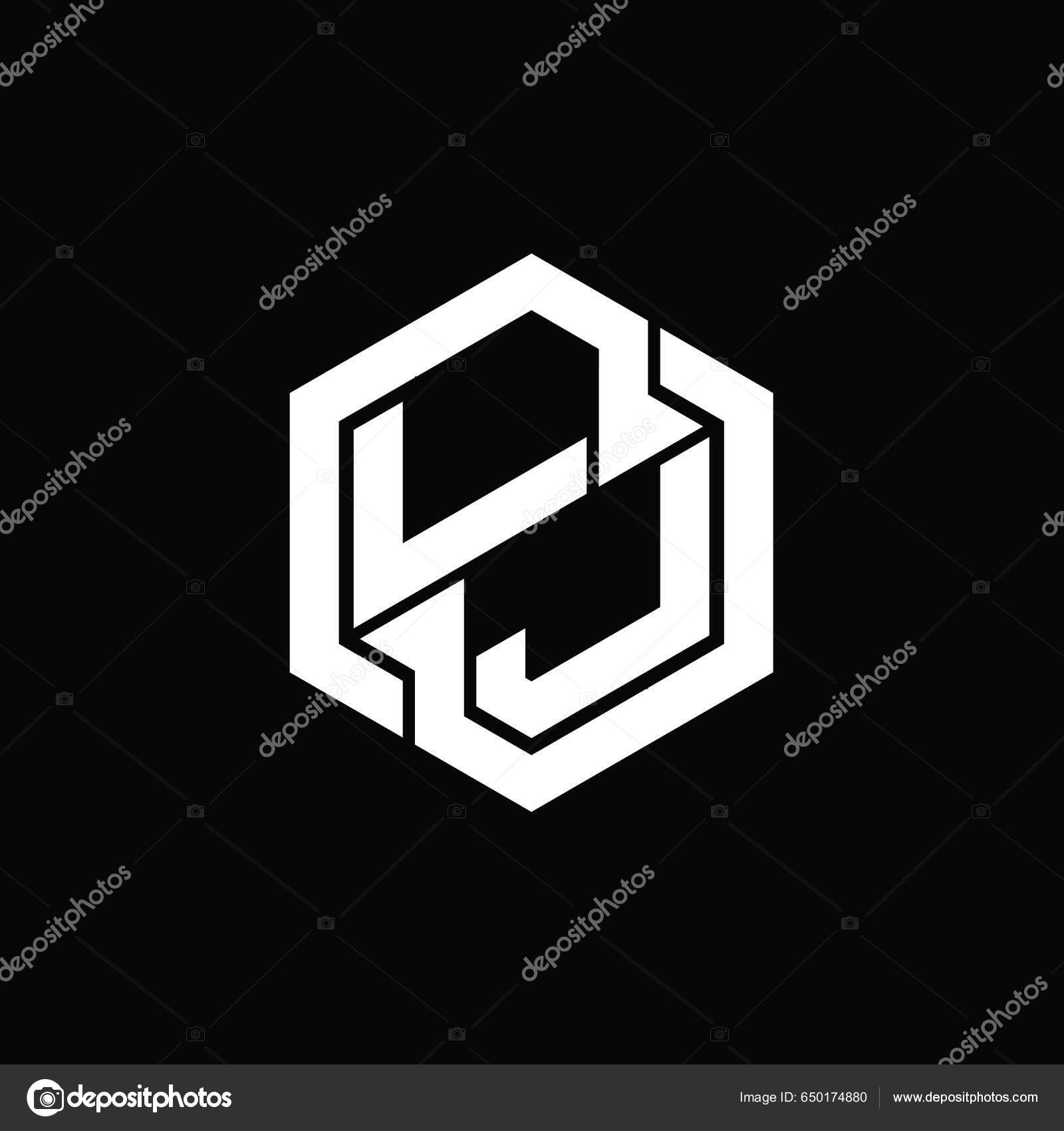 Logo Monogram Gaming Hexagon Geometric Shape Design Template — Stock ...