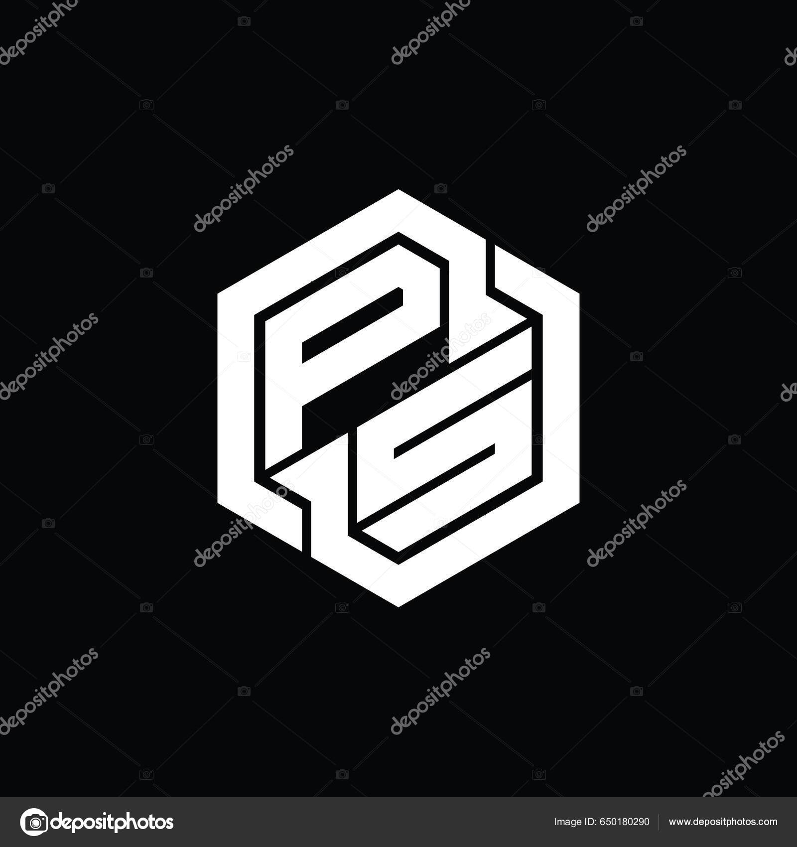 Logo Monogram Gaming Hexagon Geometric Shape Design Template — Stock ...