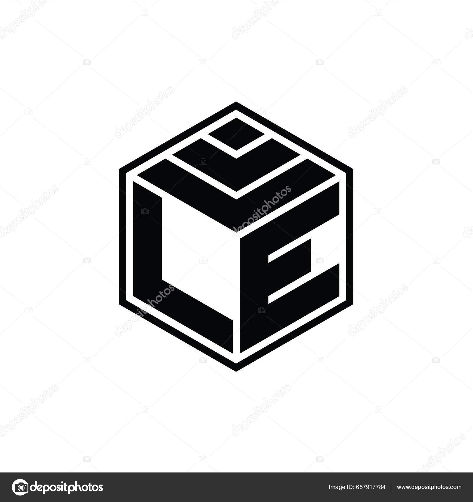 Logo Monogram Hexagon Geometric Shape Isolated Outline Design Template — Stock Photo ...