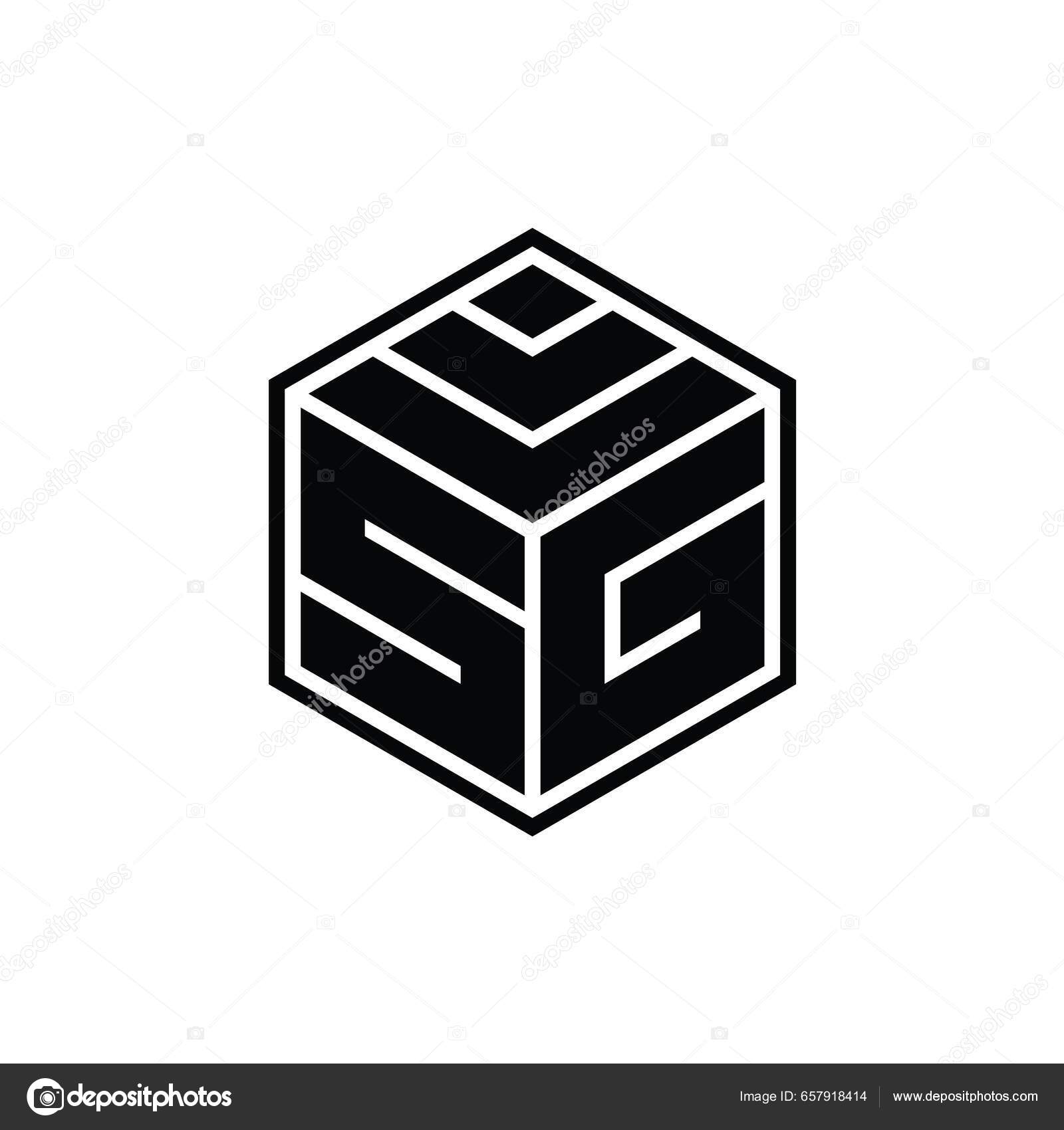 Logo Monogram Hexagon Geometric Shape Isolated Outline Design Template — Stock Photo ...