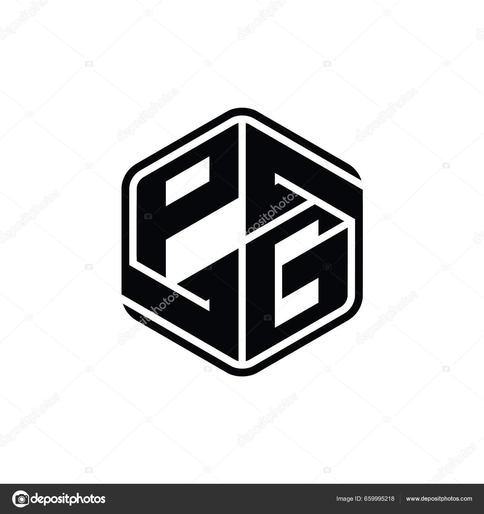Letter Logo Monogram Hexagon Shape Ornament Abstract Isolated Outline Design — Stock Photo ...