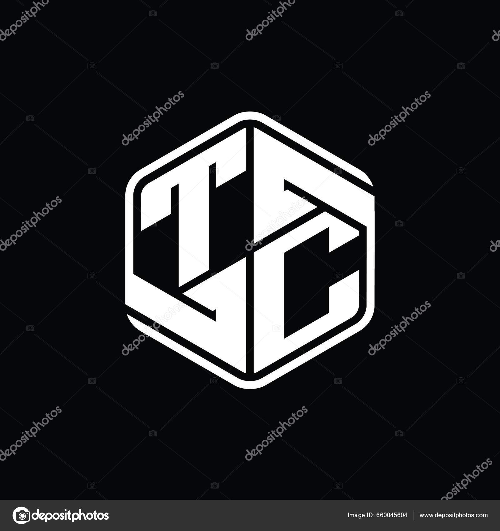 Letter Logo Monogram Hexagon Shape Ornament Abstract Isolated Outline Design — Stock Photo ...