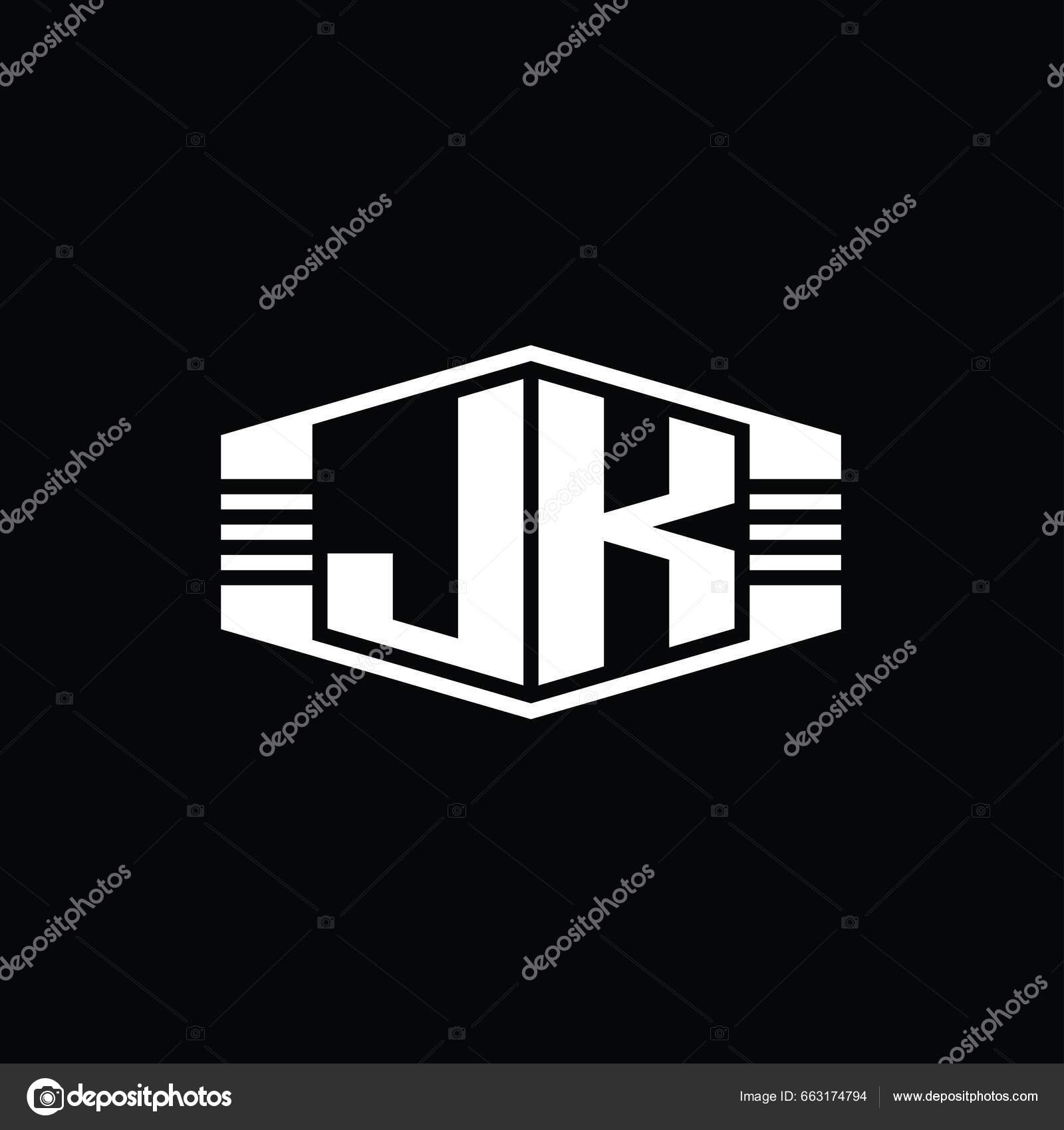 Letter Logo Monogram Hexagon Emblem Shape Stripes Outline Style Design — Stock Photo ...