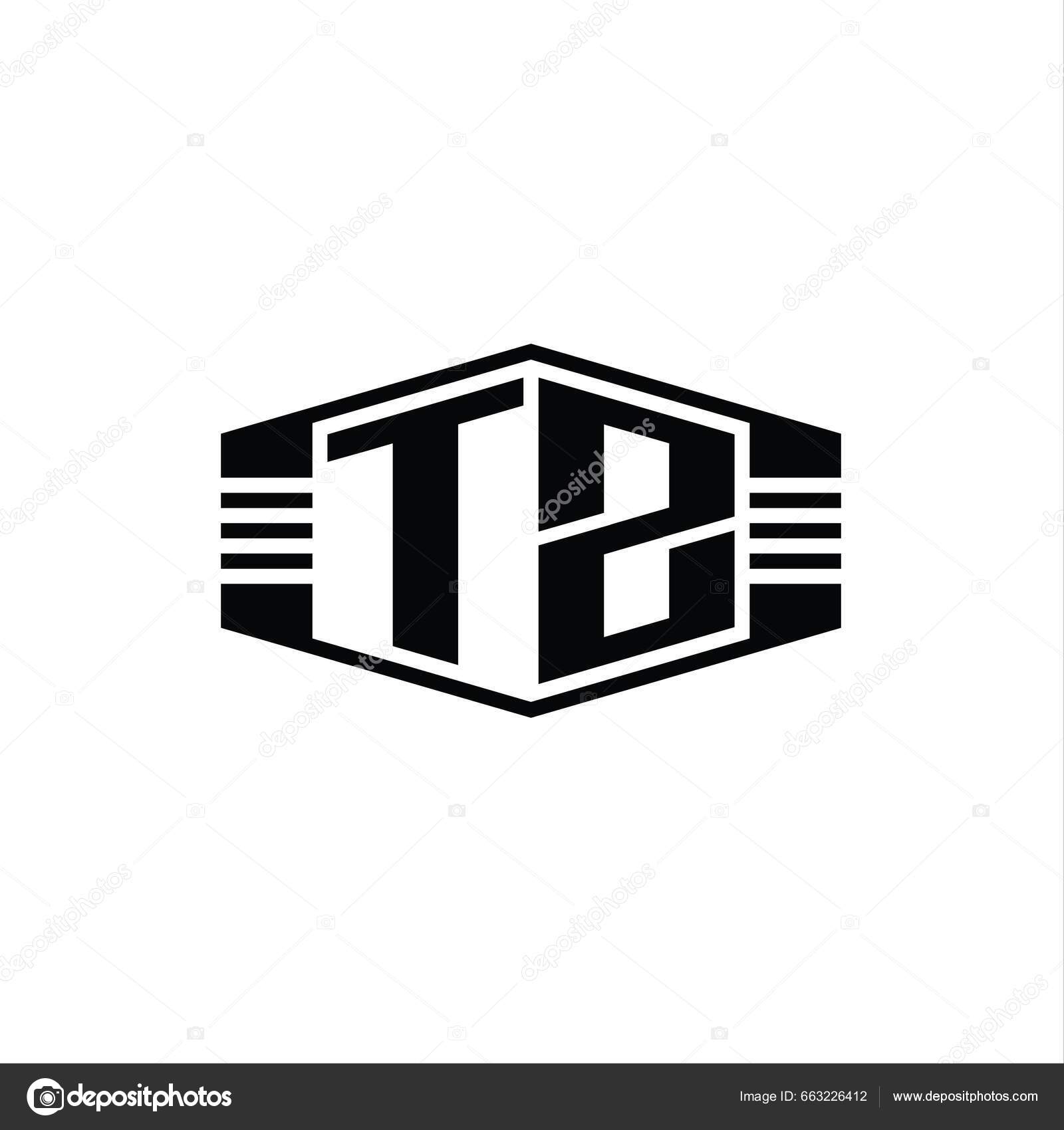 Letter Logo Monogram Hexagon Emblem Shape Stripes Outline Style Design — Stock Photo ...